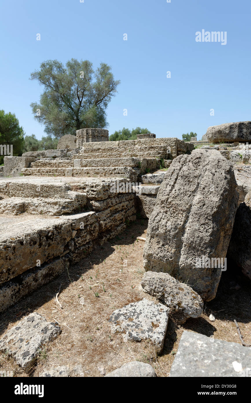 View entrance steps ruins great 5th century BC Temple Zeus Ancient ...