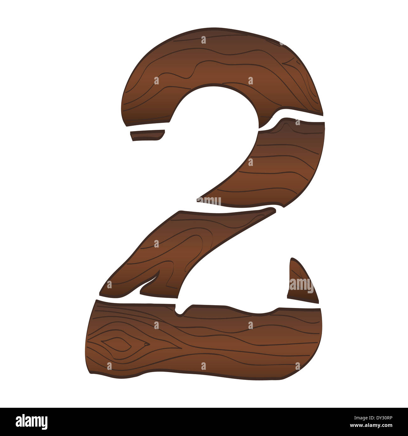 Wood Numbers 2 isolated on the white Stock Photo - Alamy