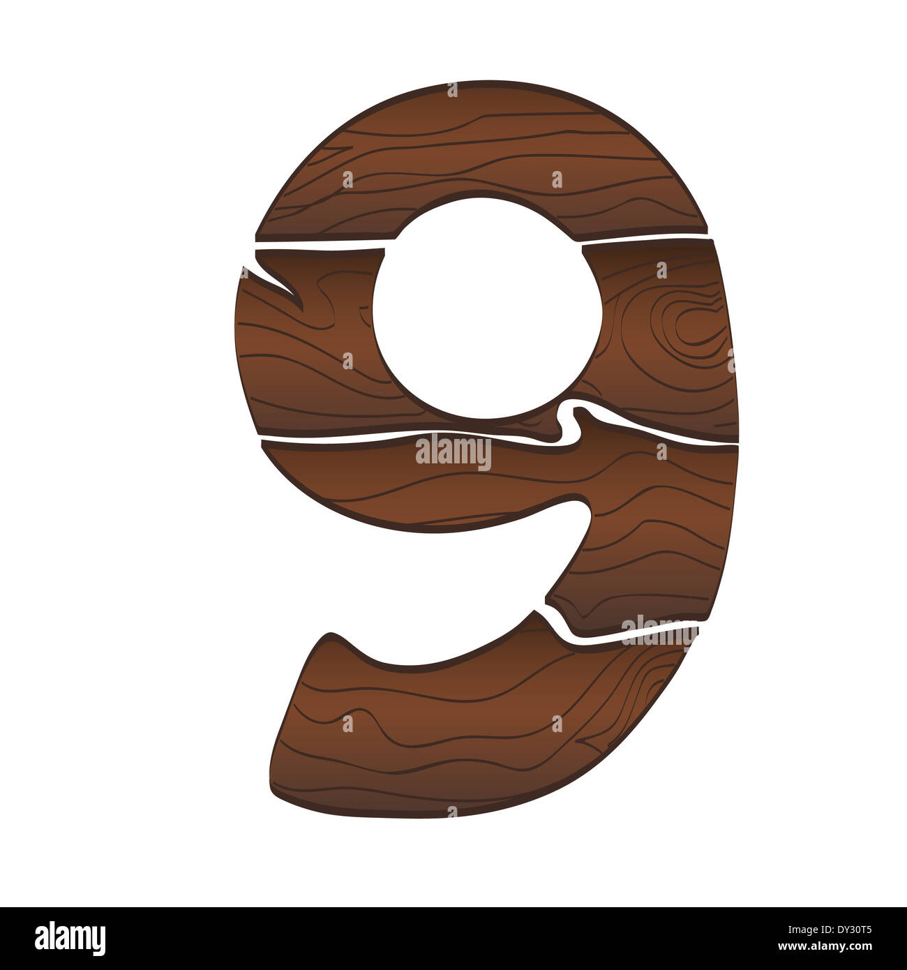 Wood Numbers 9 isolated on the white Stock Photo - Alamy