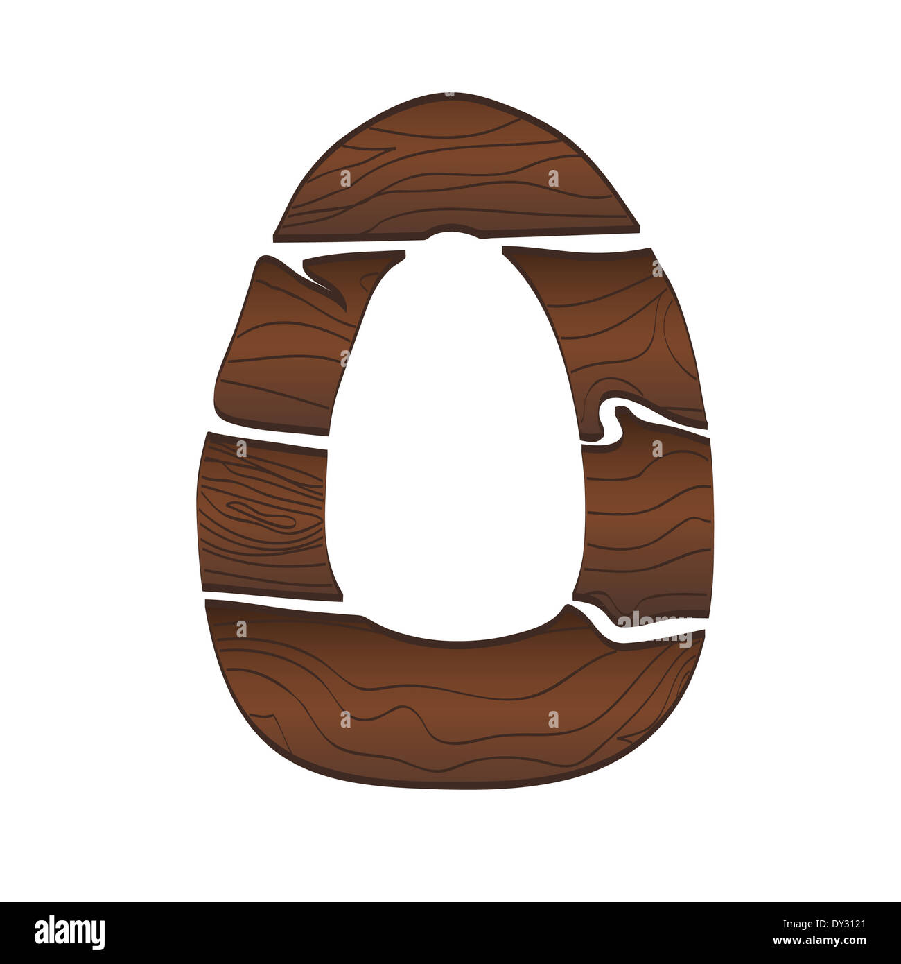 Letter O from wood isolated on the white. Vector Stock Photo - Alamy