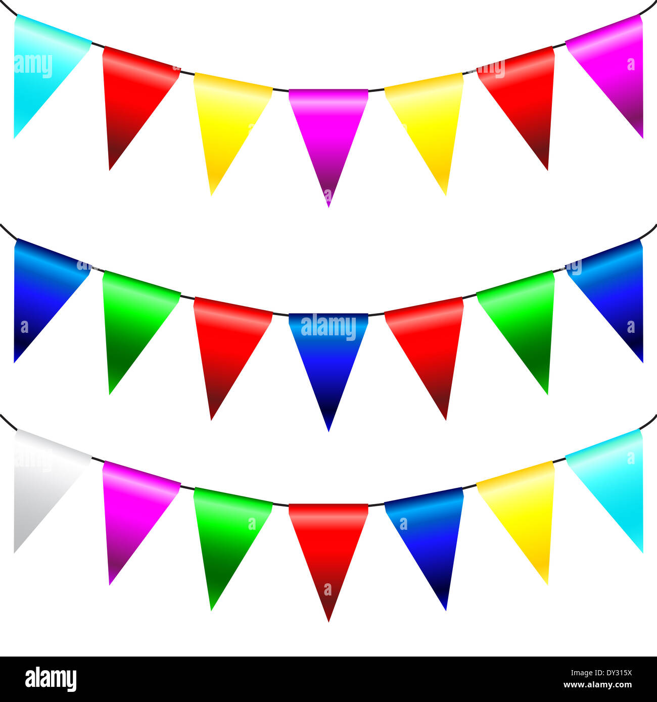 Multi Colored Triangular Flags . Vector Stock Photo - Alamy