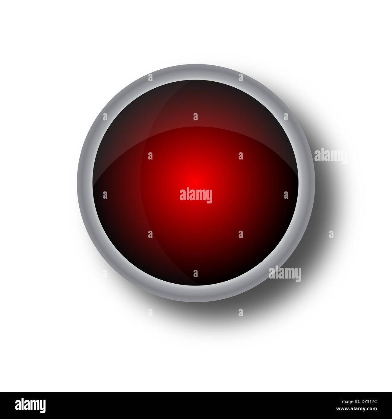 Red shiny button with metallic elements, vector design for website ...