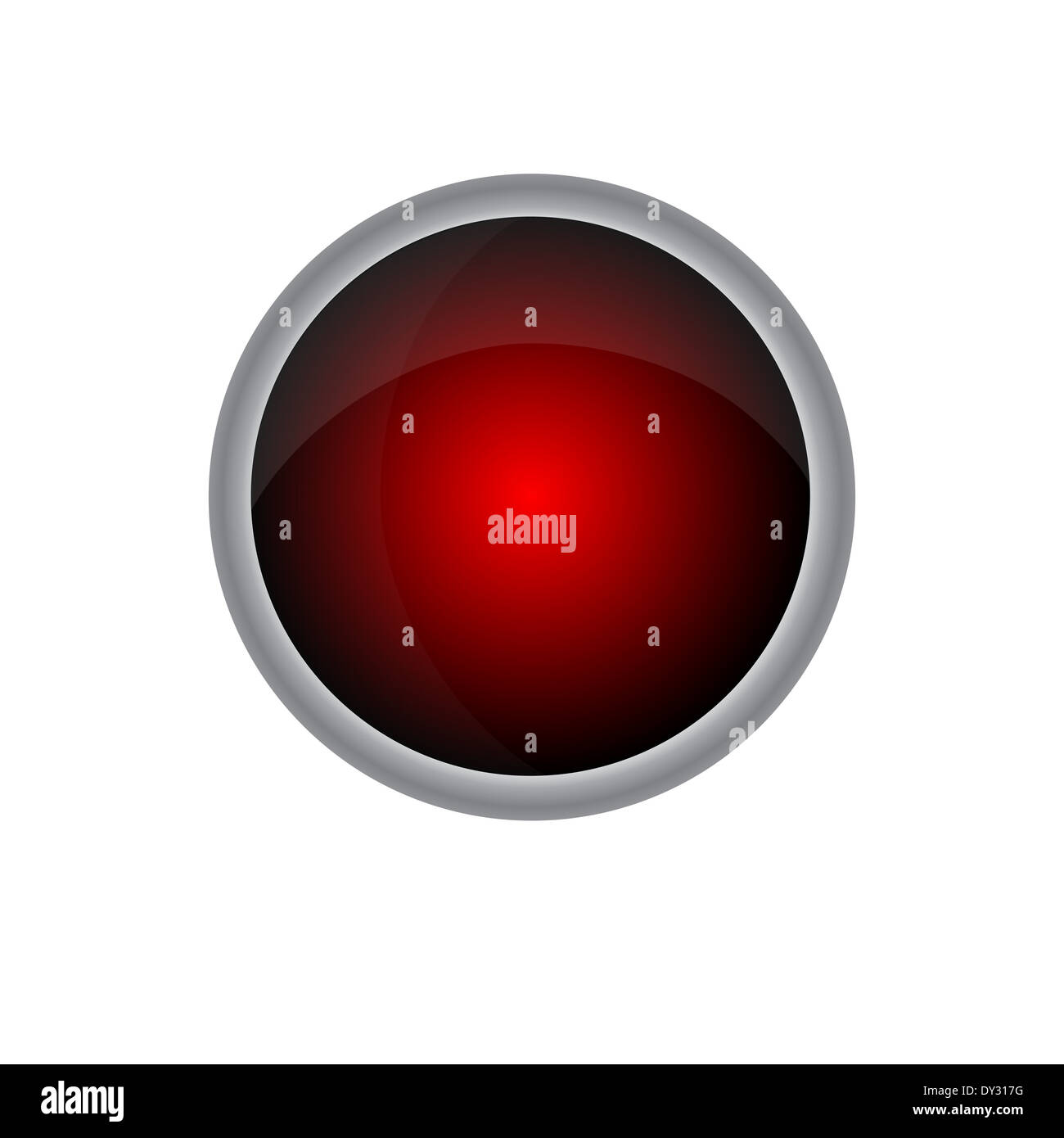 Red shiny button with metallic elements, vector design for website ...
