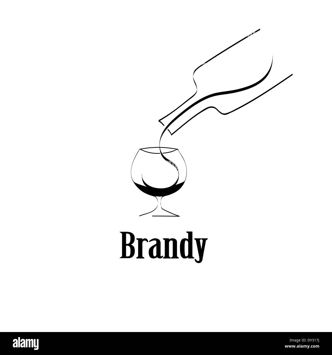 brandy glass design menu background. Vector Stock Photo - Alamy