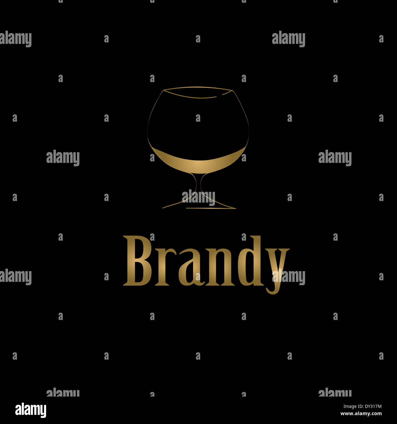 brandy glass design menu background. Vector Stock Photo - Alamy