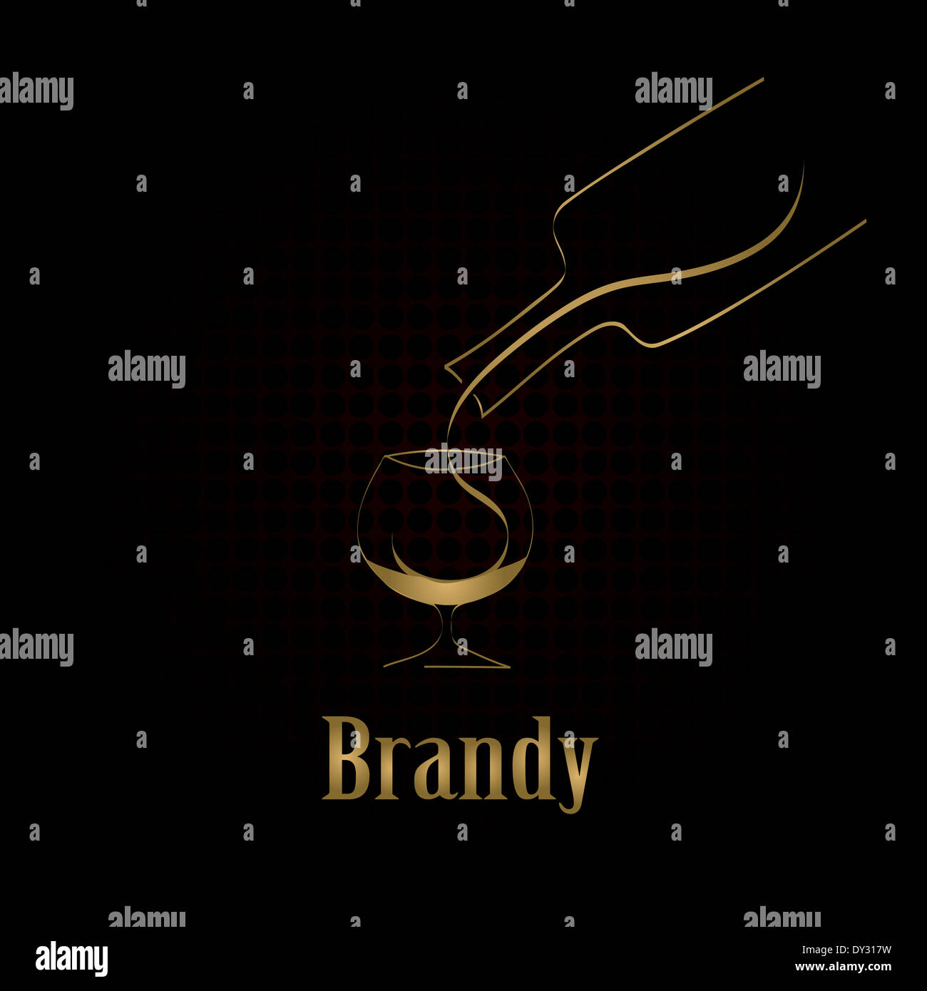 brandy glass design menu background. Vector Stock Photo - Alamy