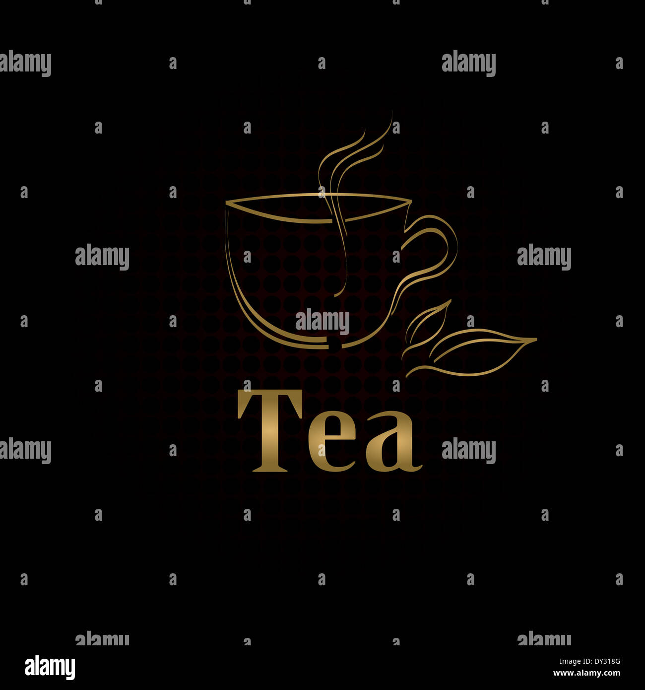Cup of tea. Vector label, idea (poster) for your menu Stock Photo - Alamy