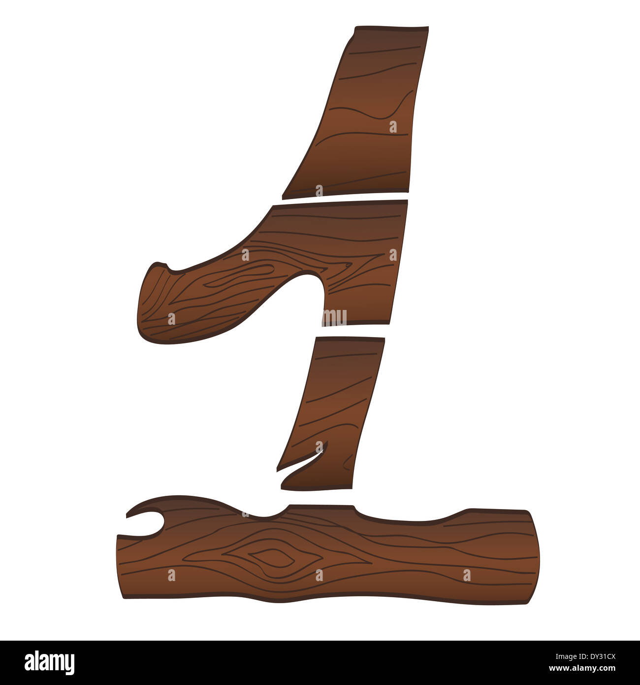 Wood Numbers 1 isolated on the white Stock Photo - Alamy