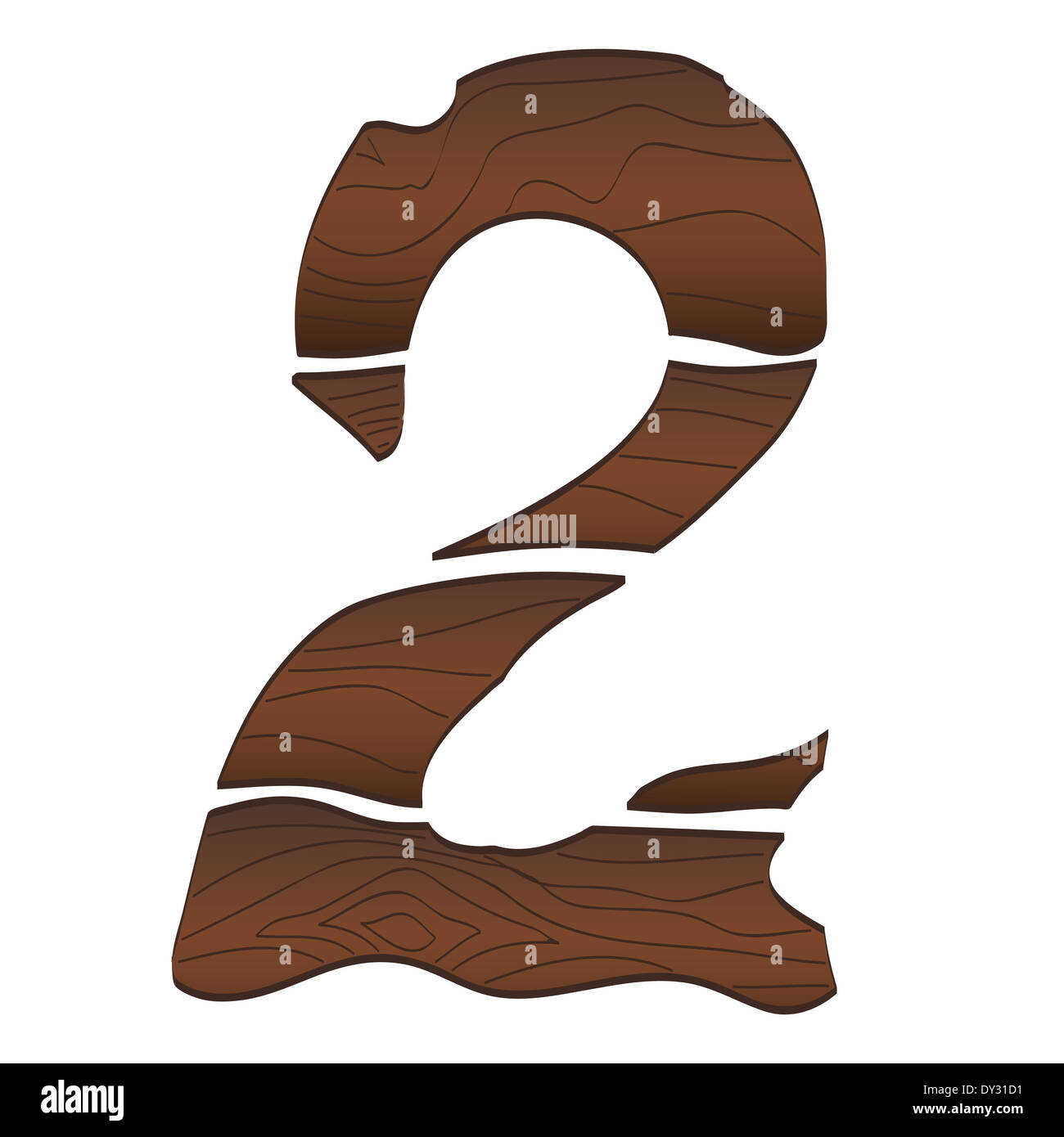 Wood Numbers 2 isolated on the white Stock Photo - Alamy