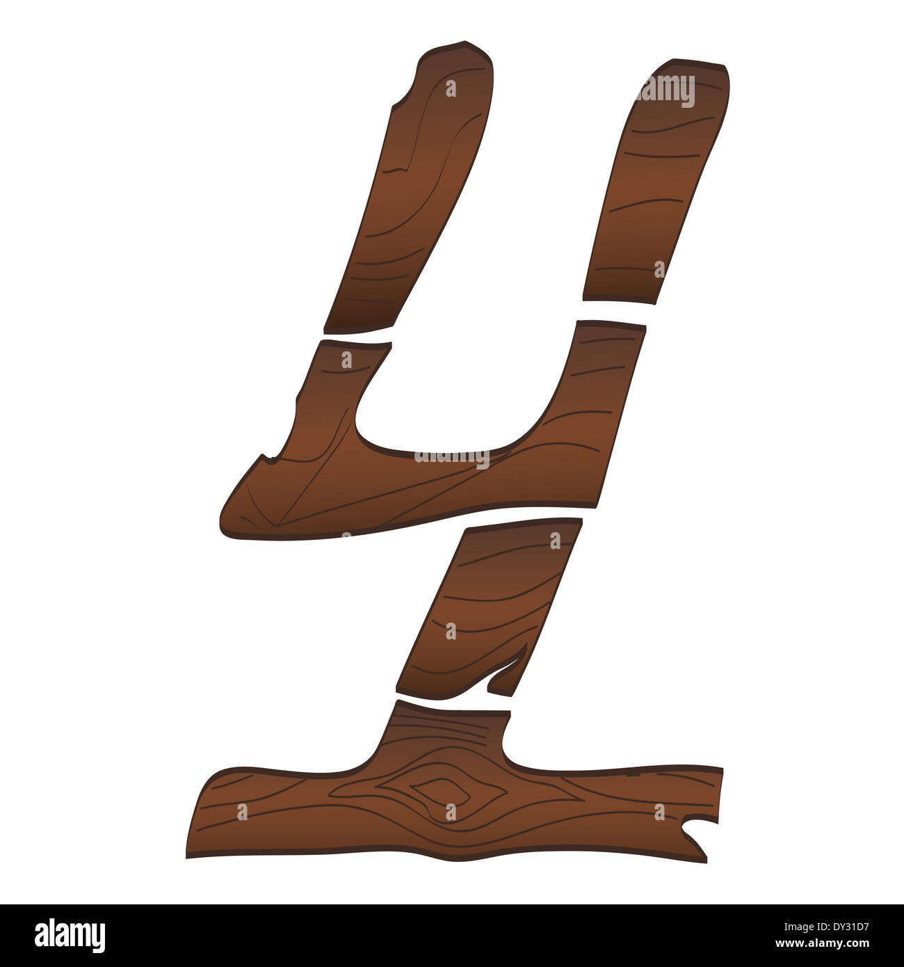 Wood Numbers 4 isolated on the white Stock Photo - Alamy