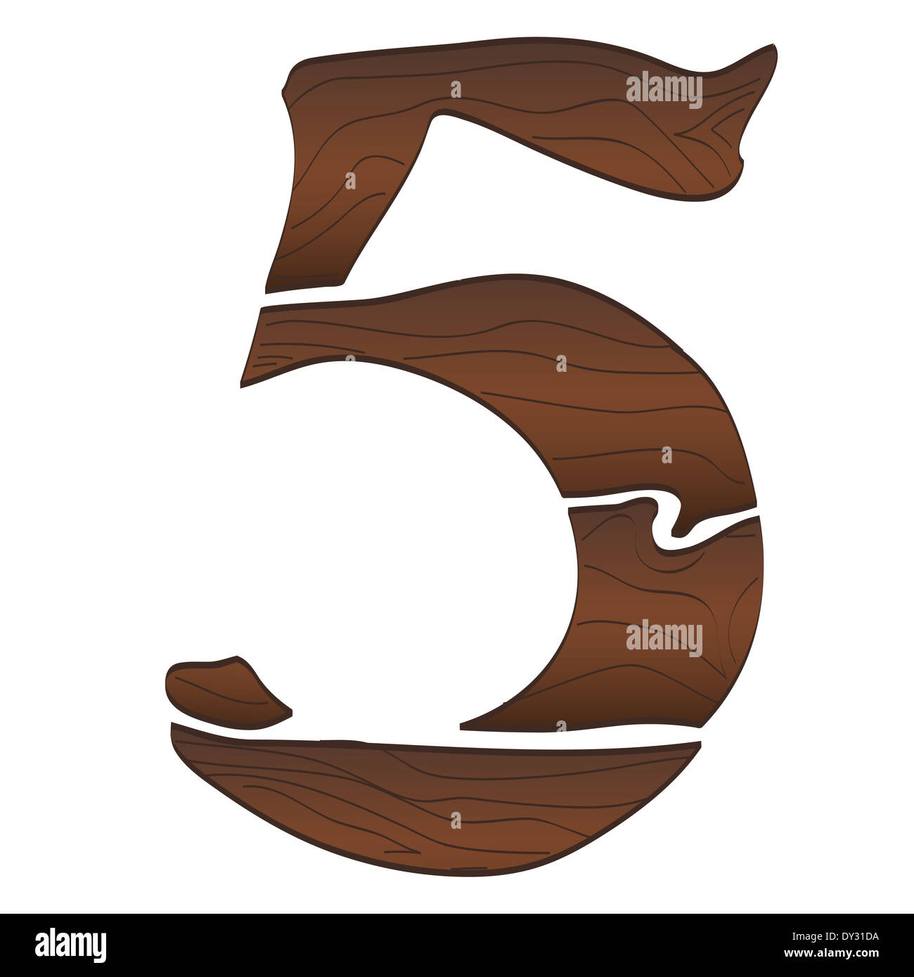 Wood Numbers 5 isolated on the white Stock Photo - Alamy
