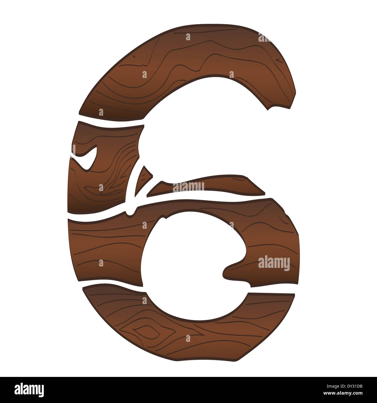 Wood Numbers 6 isolated on the white Stock Photo - Alamy