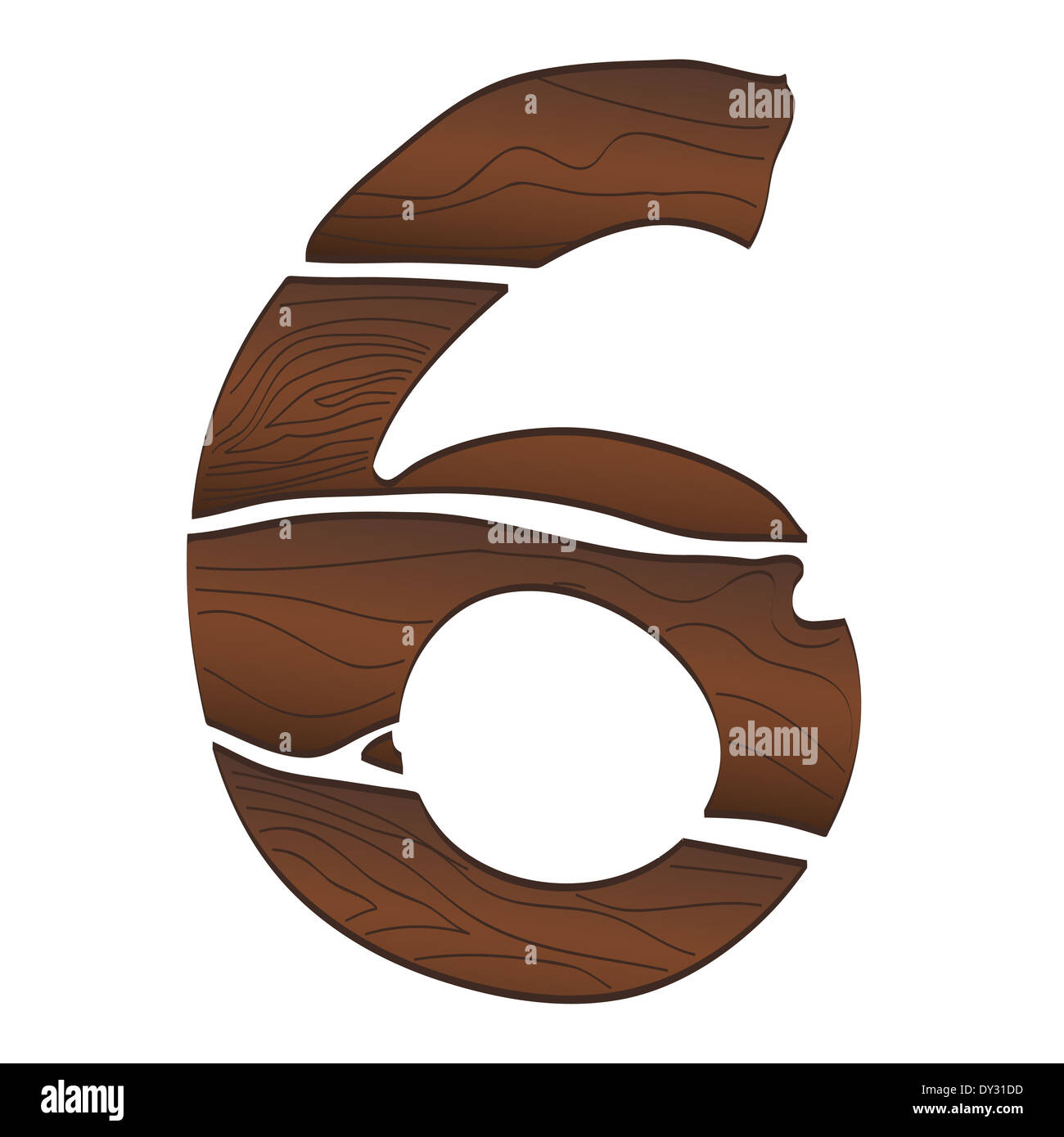 Wood Numbers 6 isolated on the white Stock Photo - Alamy