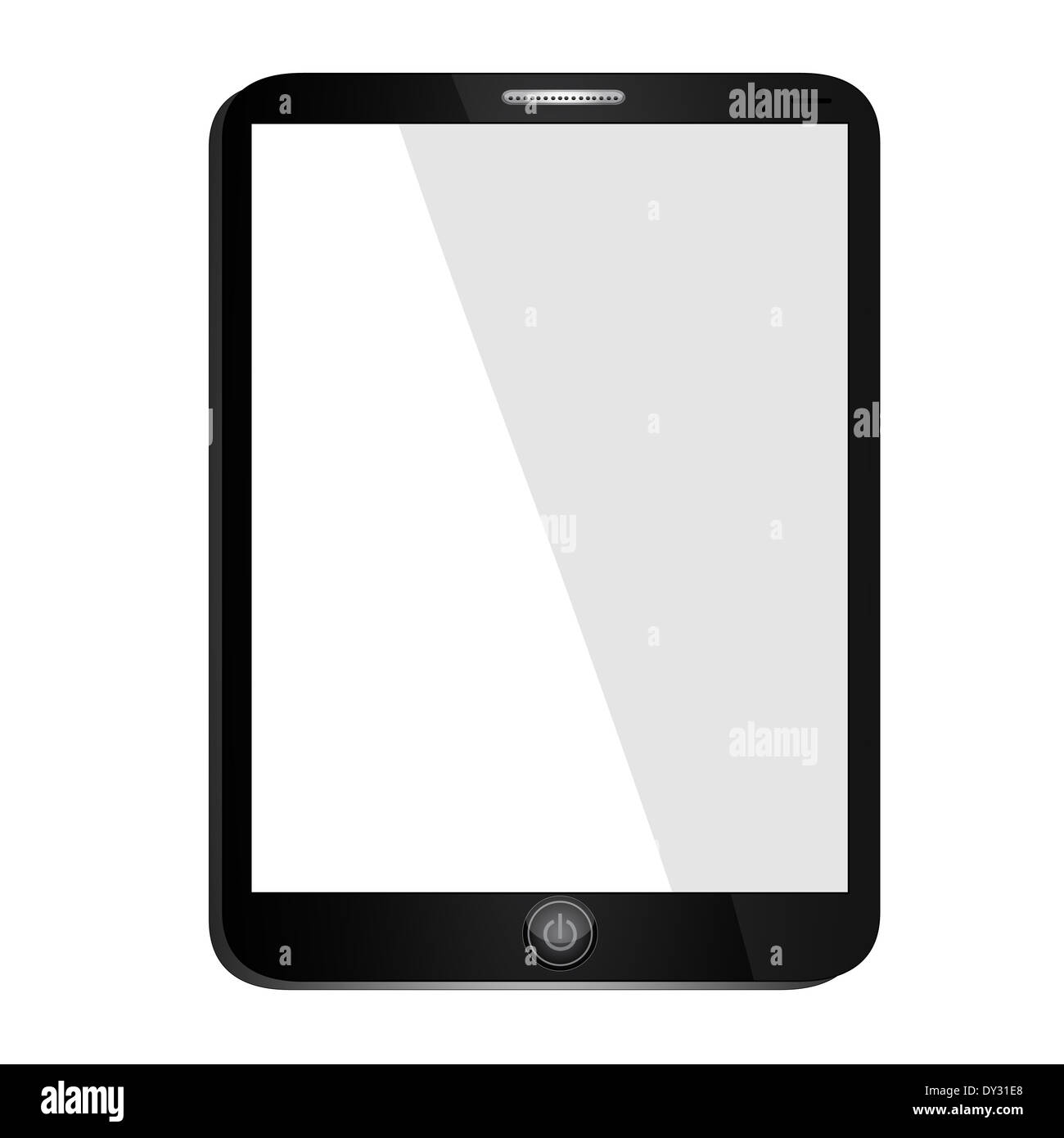 Realistic tablet pc computer with blank screen isolated on white ...