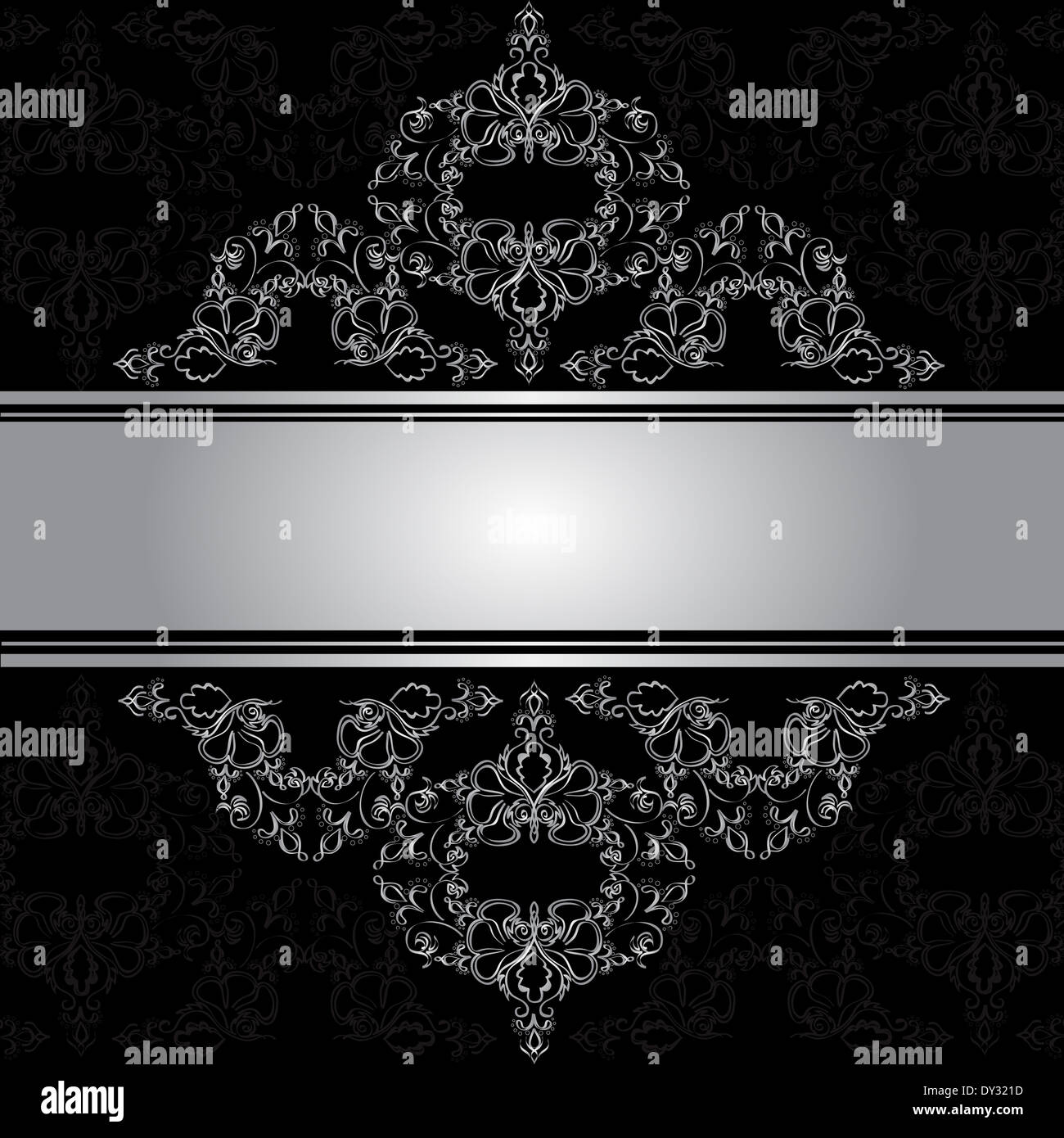 Vintage background, antique, victorian silver ornament. Vector Stock ...