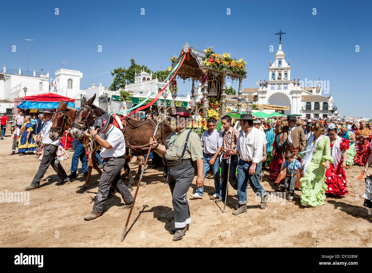 A Procession of Horses and Wagons, El Rocio Festival, El Rocio ...