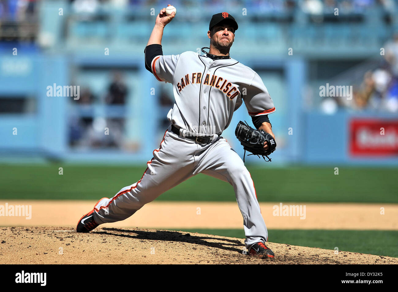 Los Angeles Ca Usa 4th Apr 2014 San Francisco Giants Starting