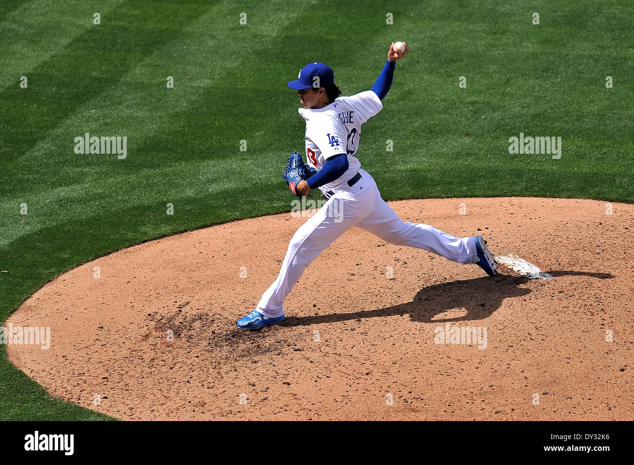 Los Angeles, CA, USA. 4th Apr, 2014. Los Angeles Dodgers relief pitcher ...