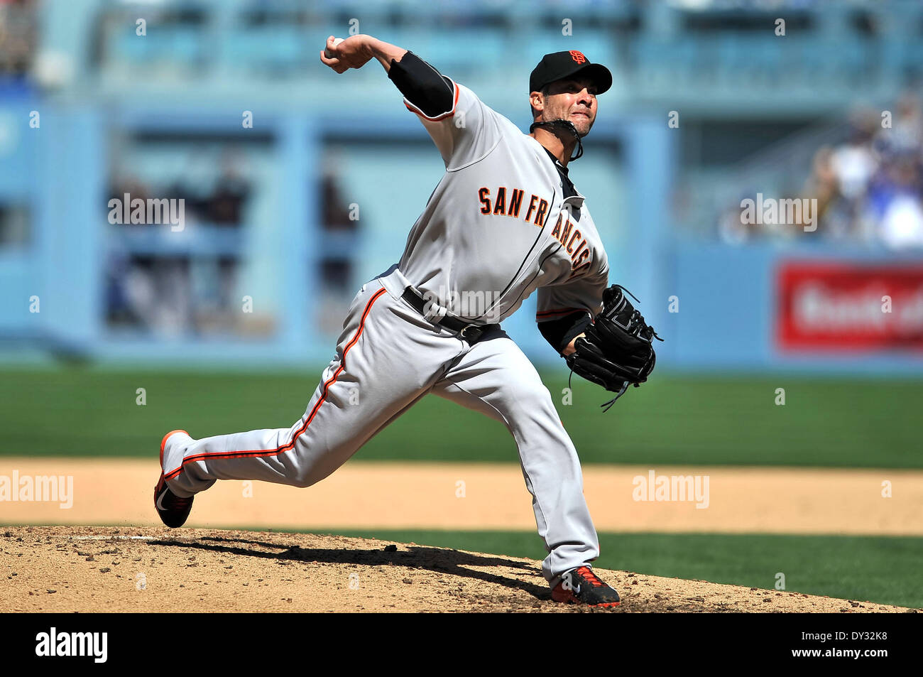Los Angeles Ca Usa 4th Apr 2014 San Francisco Giants Starting