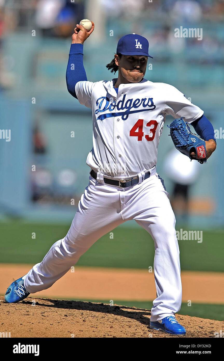 Los Angeles, CA, USA. 4th Apr, 2014. Los Angeles Dodgers relief pitcher ...