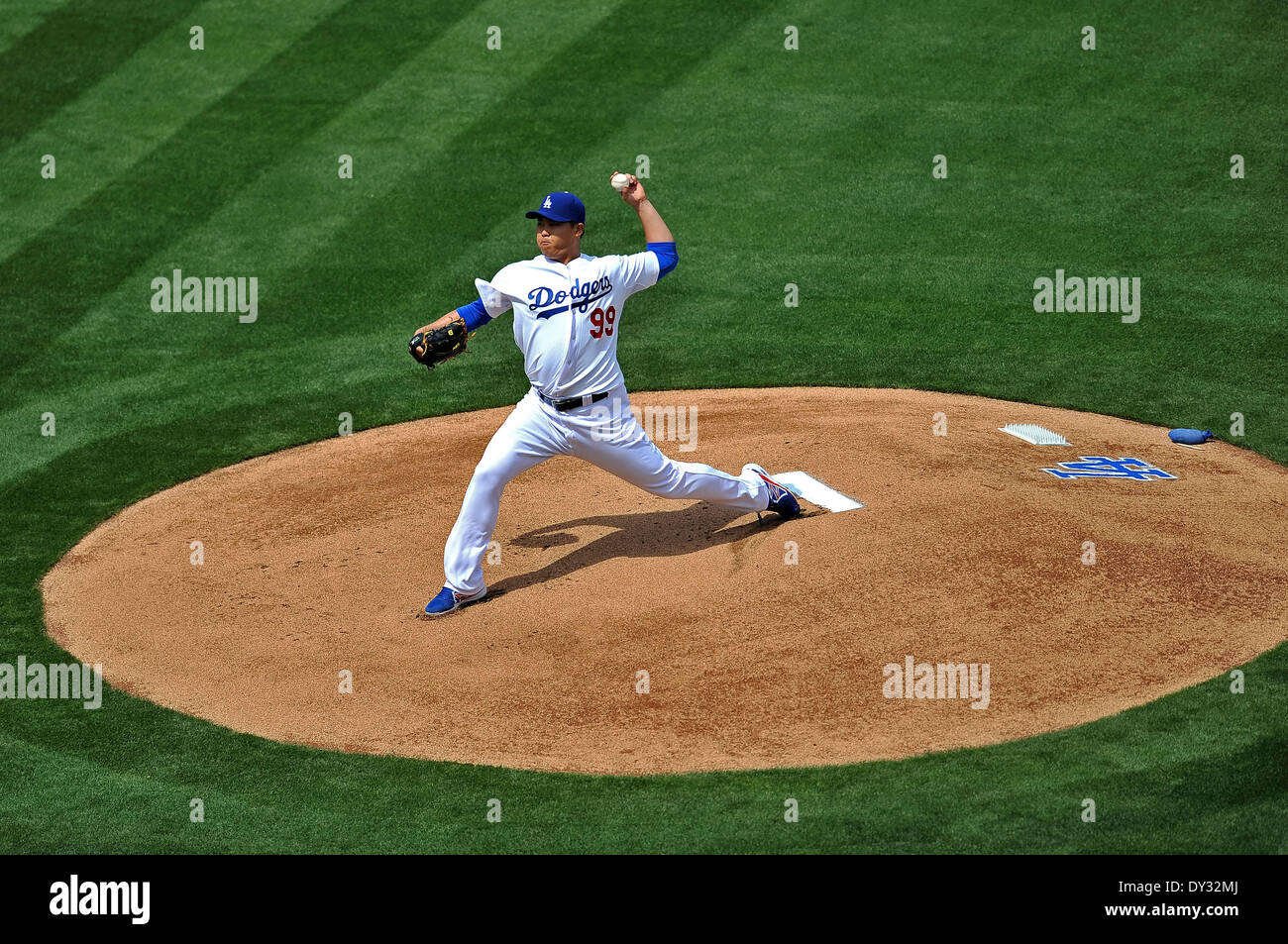 Los Angeles, CA, USA. 4th Apr, 2014. Los Angeles Dodgers starting ...