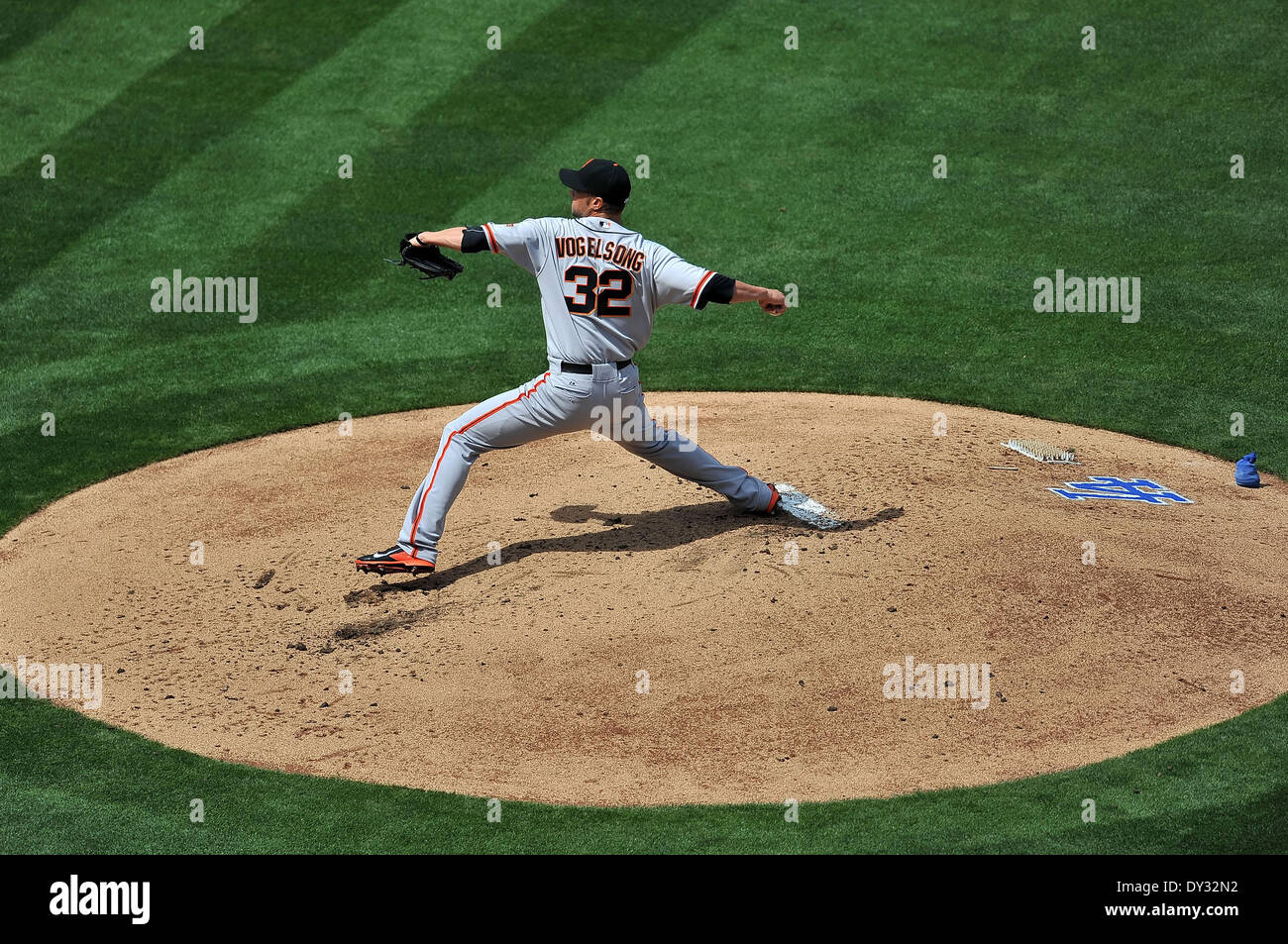 Los Angeles Ca Usa 4th Apr 2014 San Francisco Giants Starting