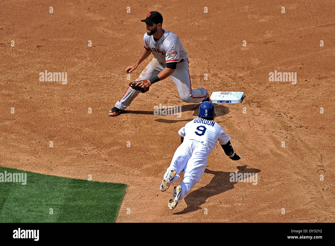 Los Angeles, CA, USA. 4th Apr, 2014. Los Angeles Dodgers second baseman ...