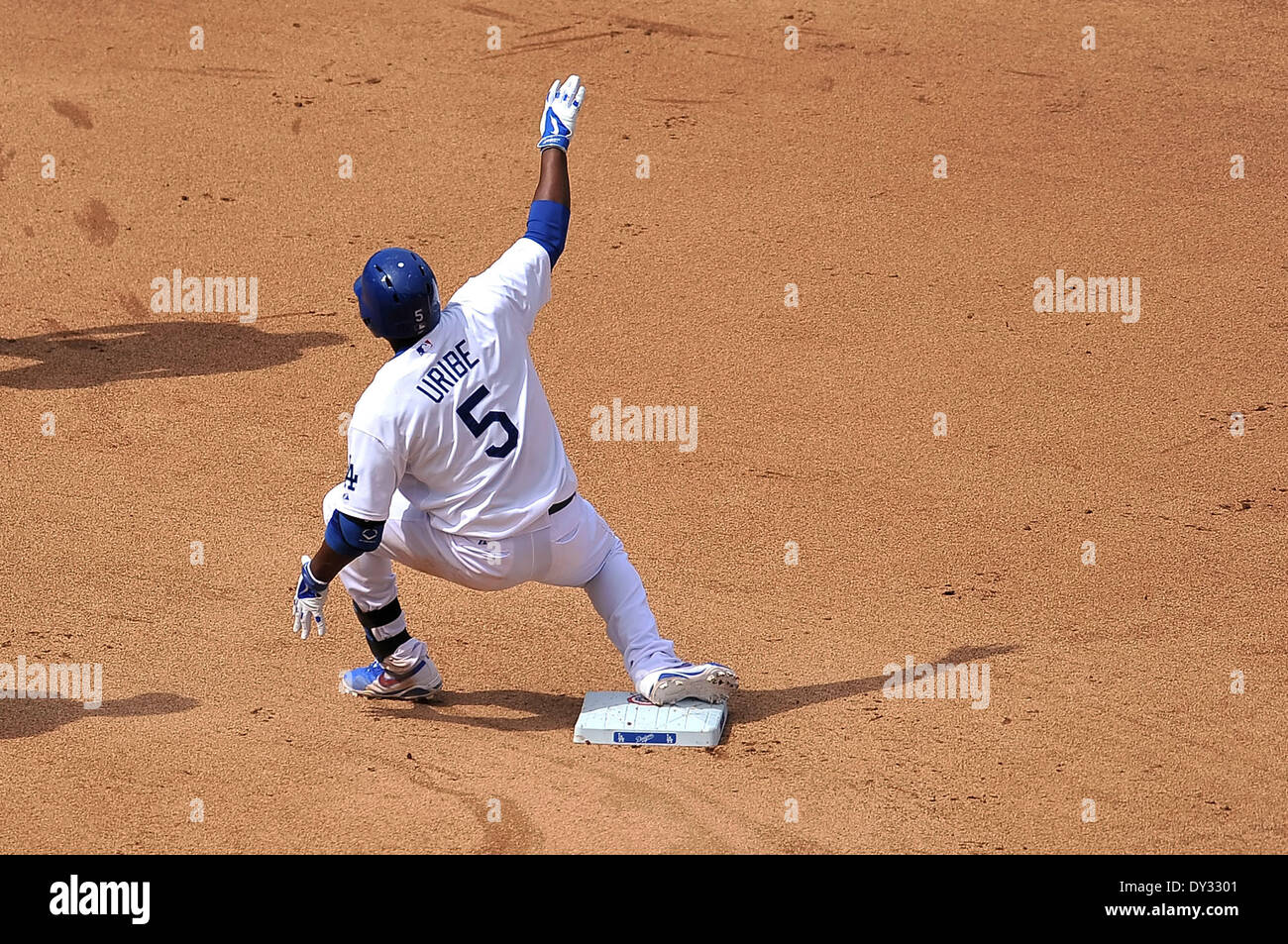 Los Angeles, CA, USA. 4th Apr, 2014. Los Angeles Dodgers third baseman ...