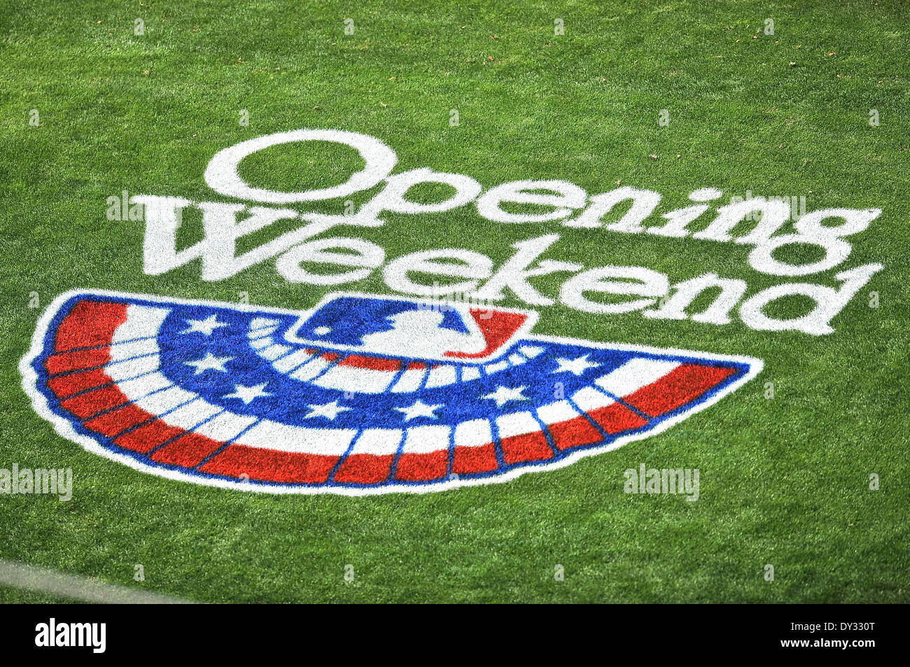 Los Angeles, CA, USA. 4th Apr, 2014. The MLB Opening Weekend Logo ...