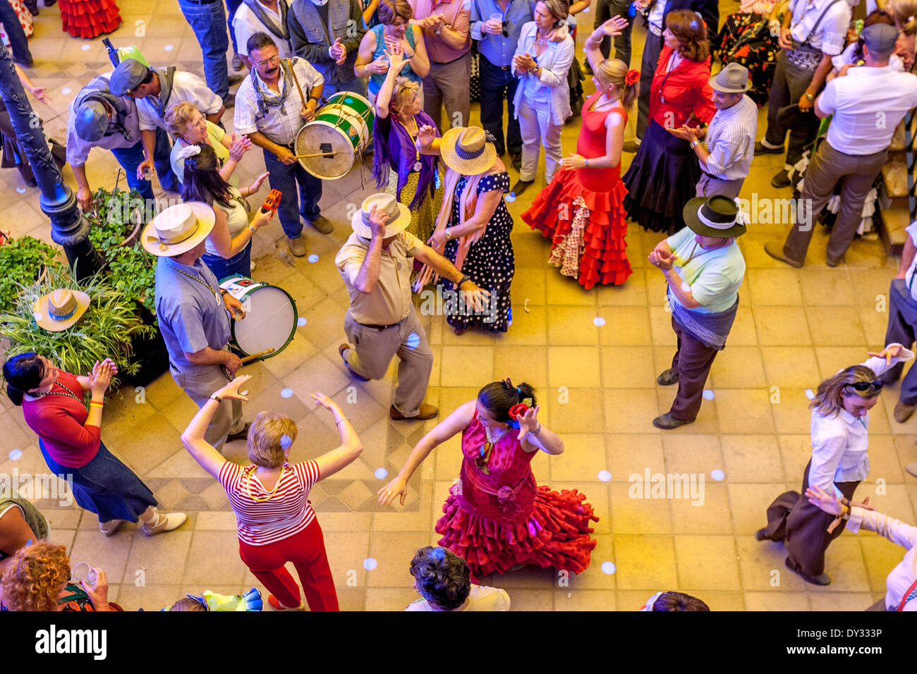 Flamenco Dancing, El Rocio Festival, El Rocio, Andalusia, Spain Stock ...