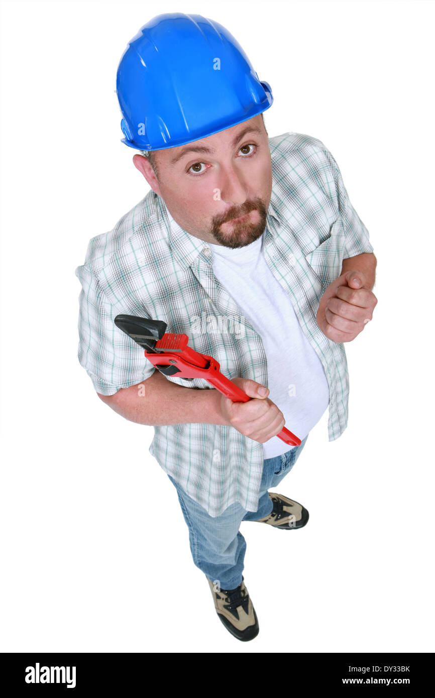 Full length construction worker Stock Photo - Alamy
