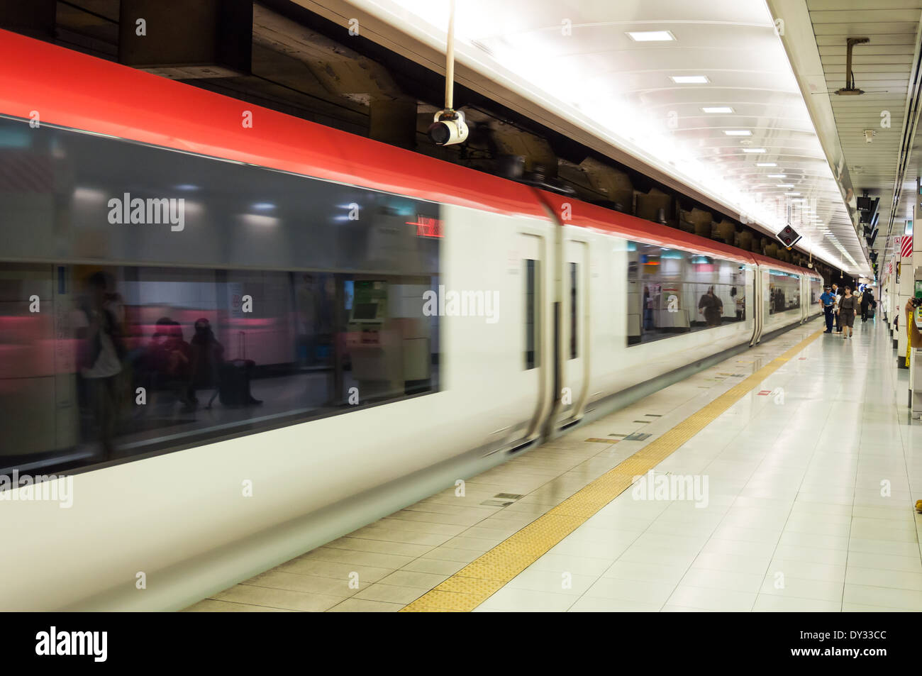 Boarding the NEX Train from Narita Airport to downtown Tokyo Stock ...