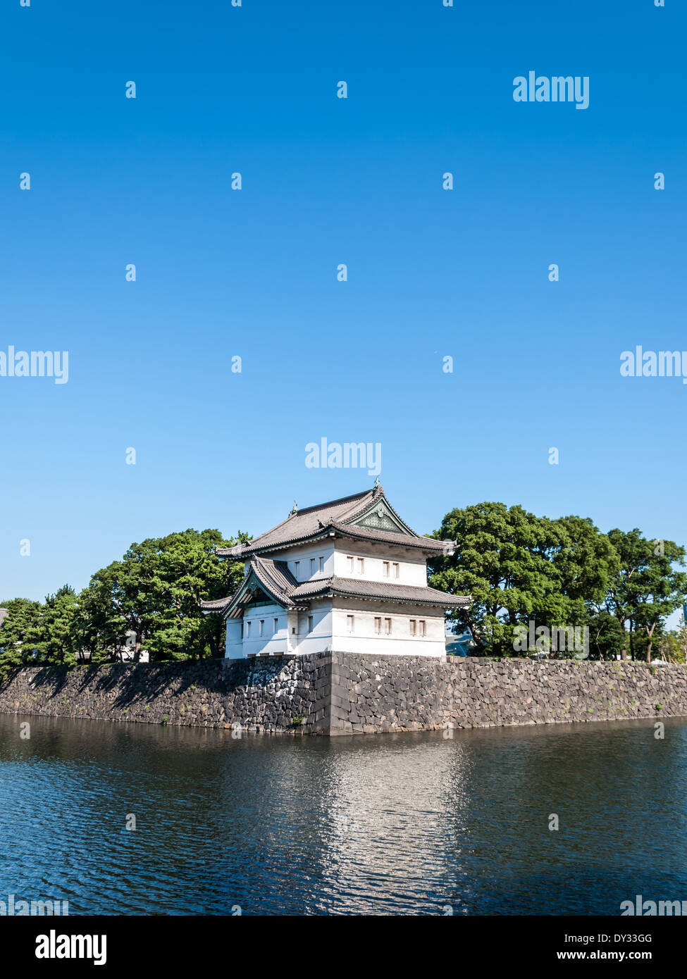 One of the guard towers at the Imperial Palace in Tokyo, Japan Stock ...