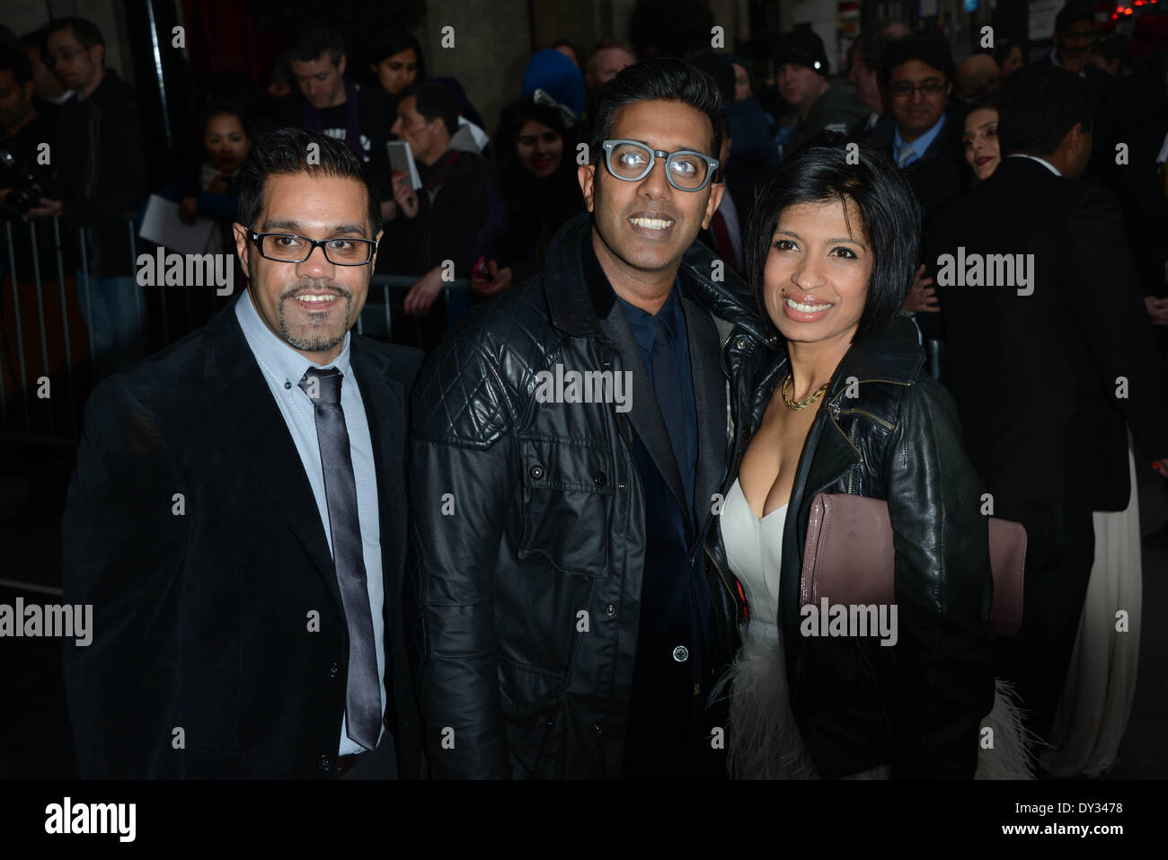 London, UK. 4th April 2014. RKZ with glasses attends The Asian Awards ...