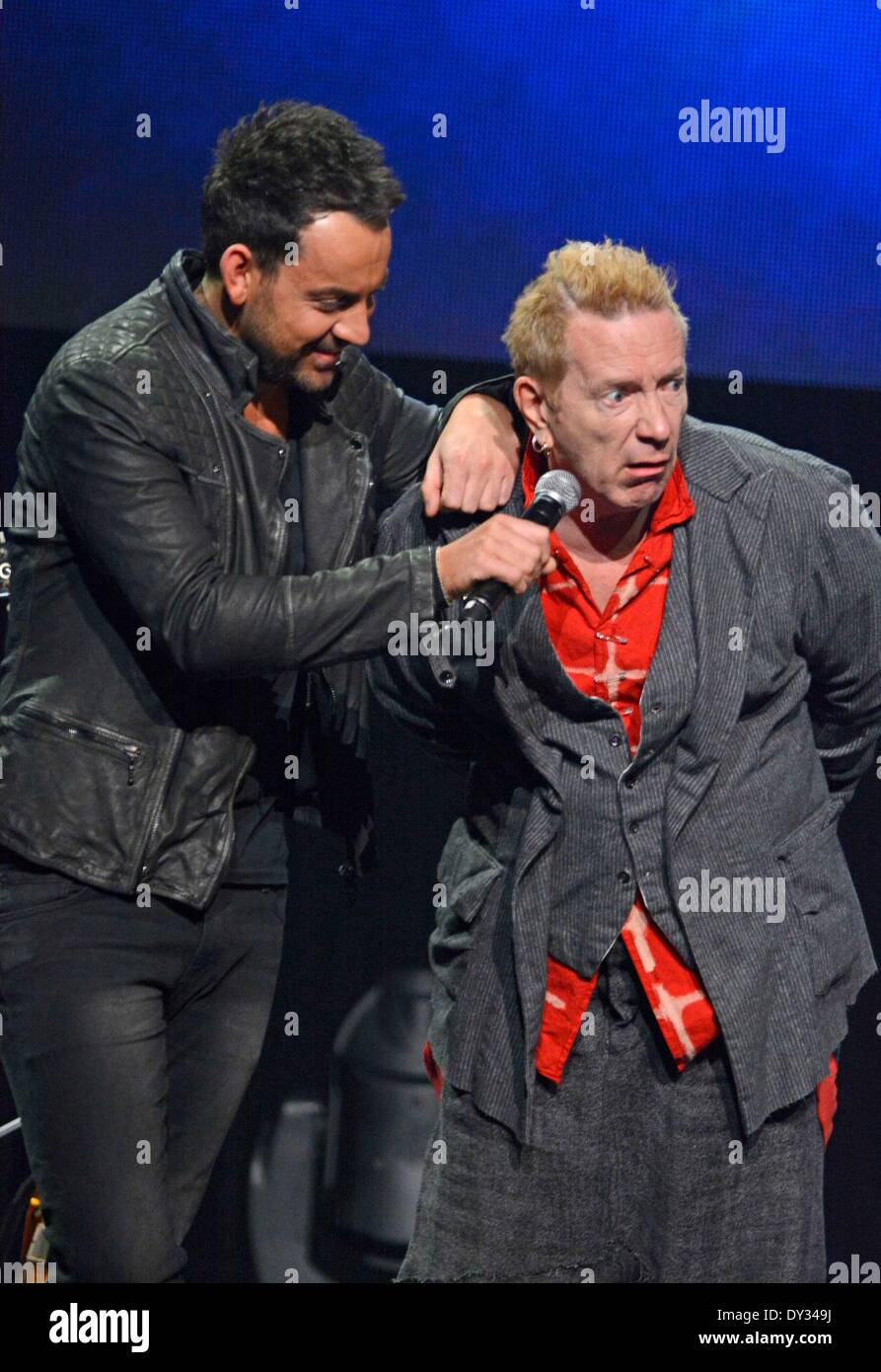 New York, NY, USA. 4th Apr, 2014. Ben Forster, John Rotten Lydon in ...