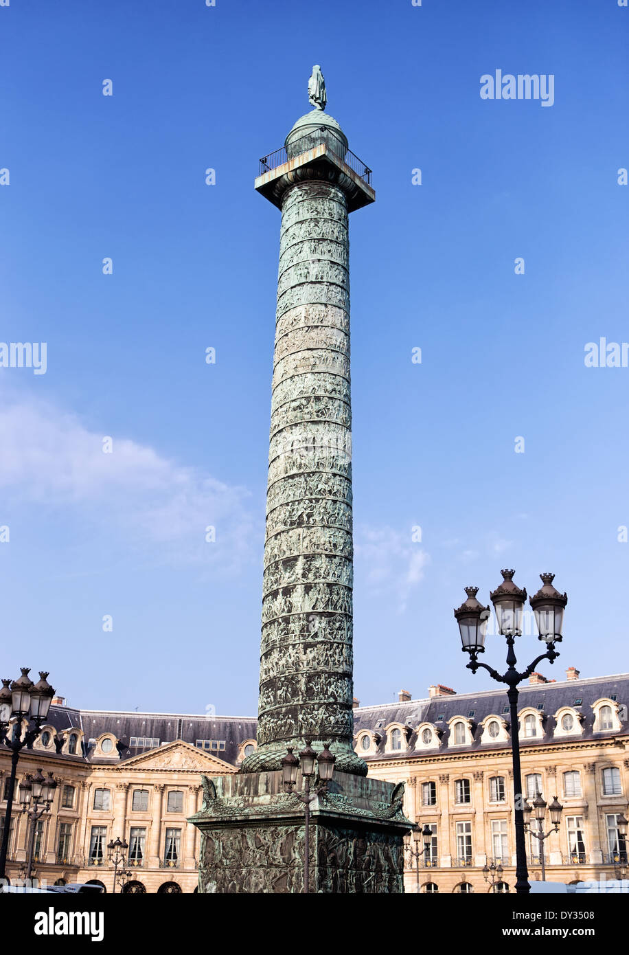 Famous Napoleon's column in Paris Stock Photo - Alamy