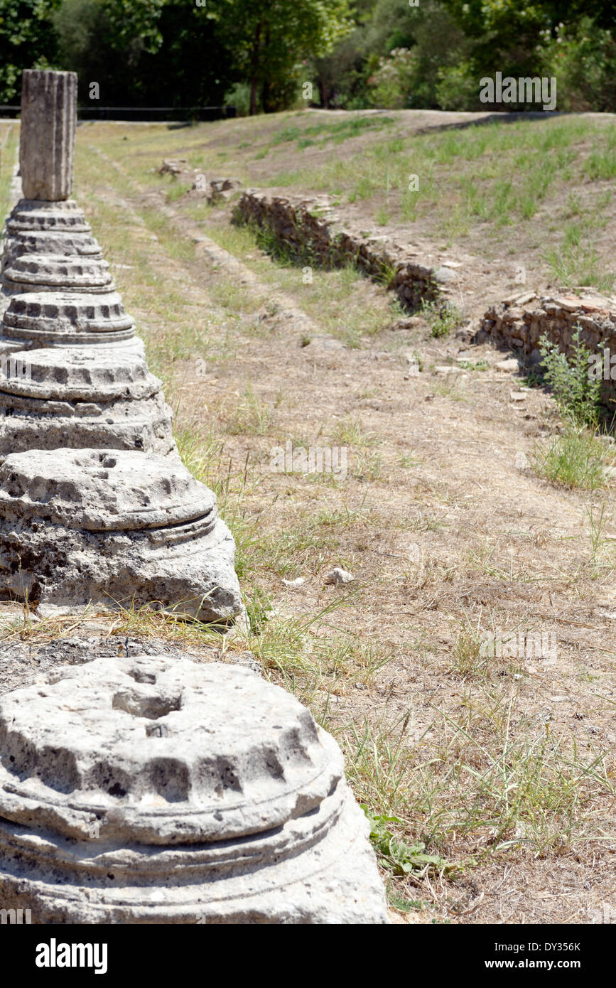 Column bases outer Ionic colonnade Leonidaion Ancient Olympia ...