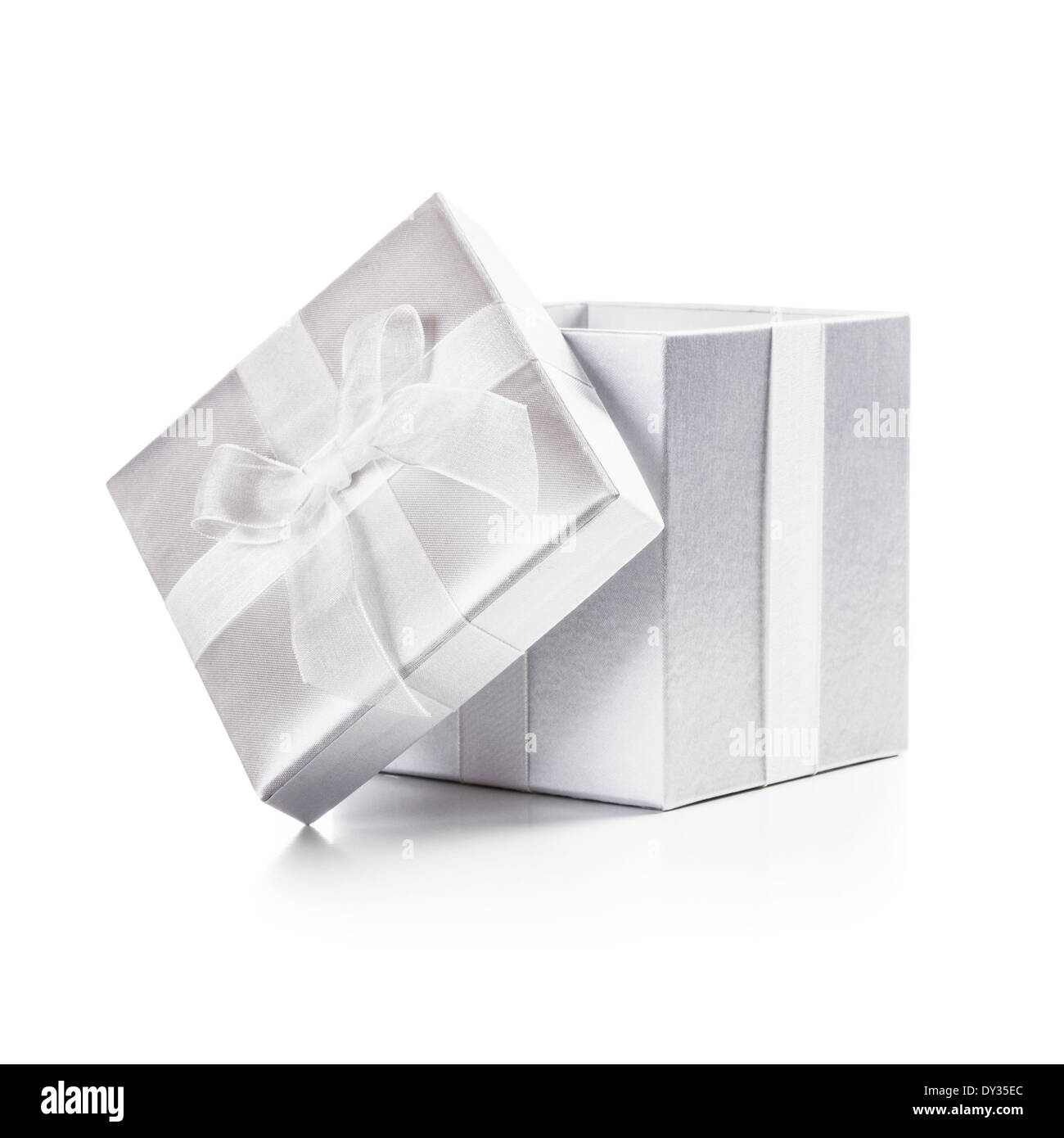 White box with ribbon bow isolated on white background clipping path ...