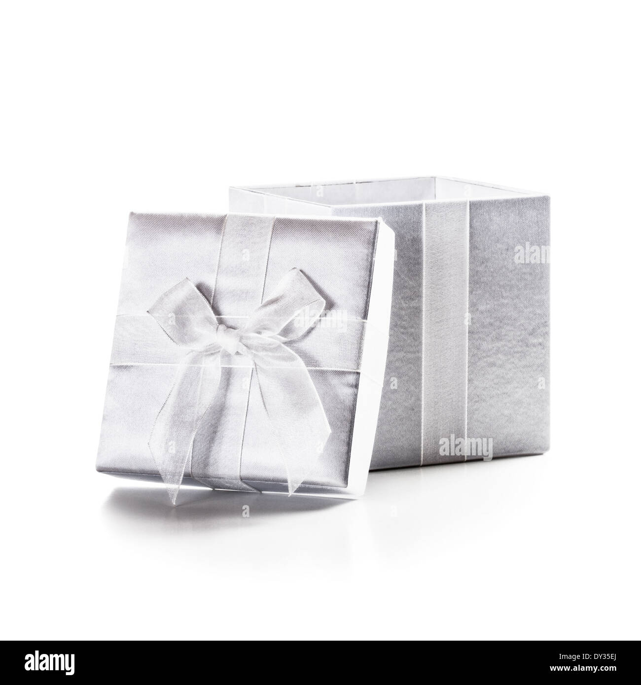 White box with ribbon bow isolated on white background clipping path ...
