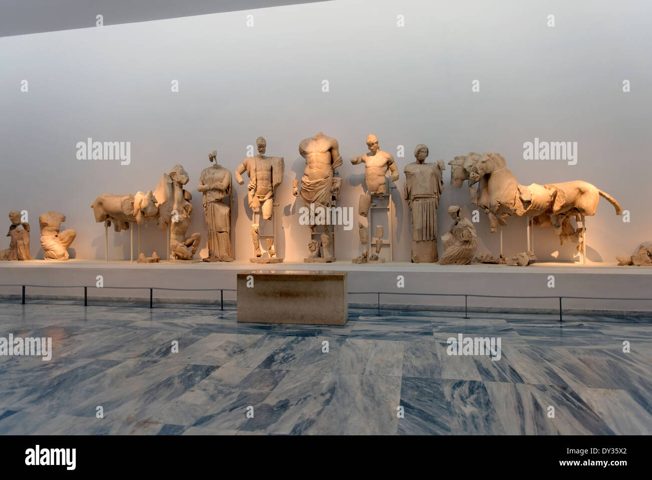 Part view frieze on eastern pediment Temple Zeus Ancient Olympia ...