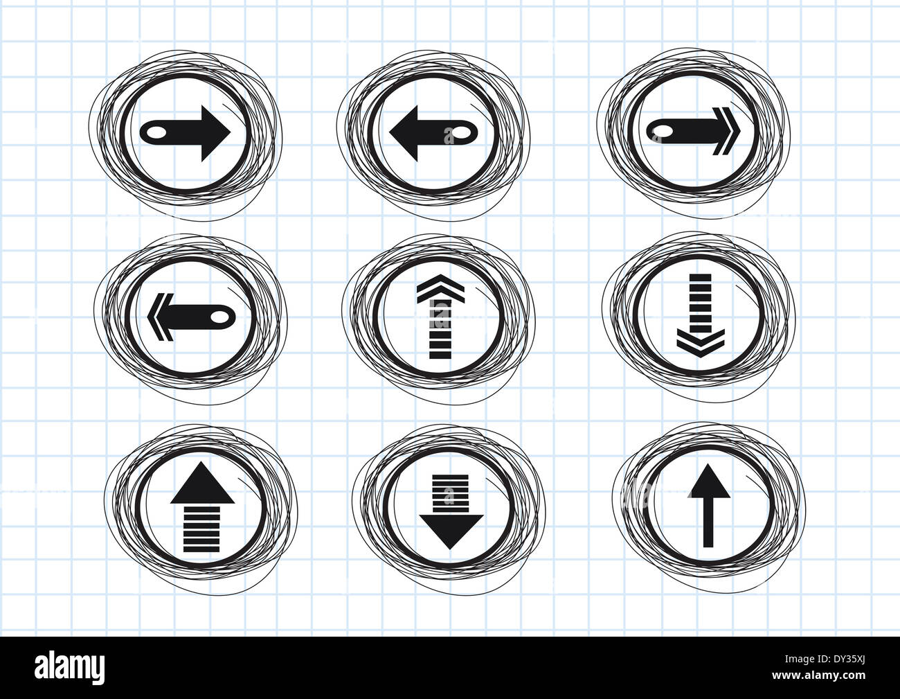 Hand drawn sketch arrow collection for your design Stock Photo - Alamy