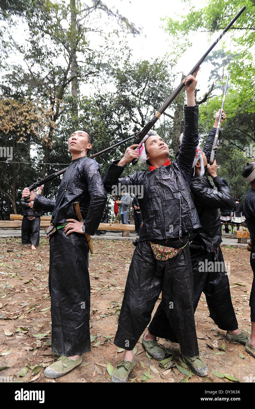 Basha, China's Guizhou Province. 3rd Apr, 2014. The indigenous Basha ...