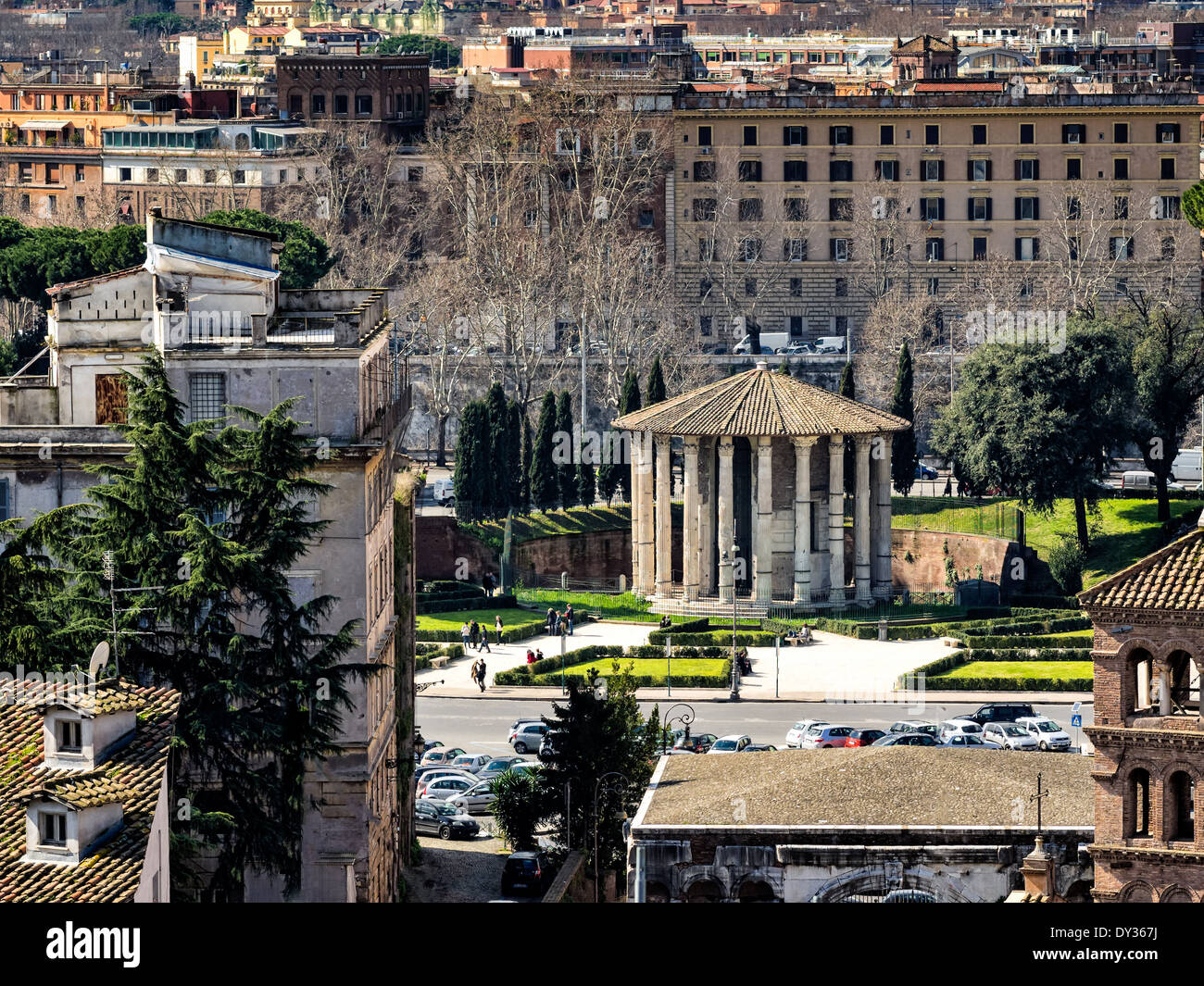 Round Temple at Forum Boarium in Rome Italy Stock Photo - Alamy