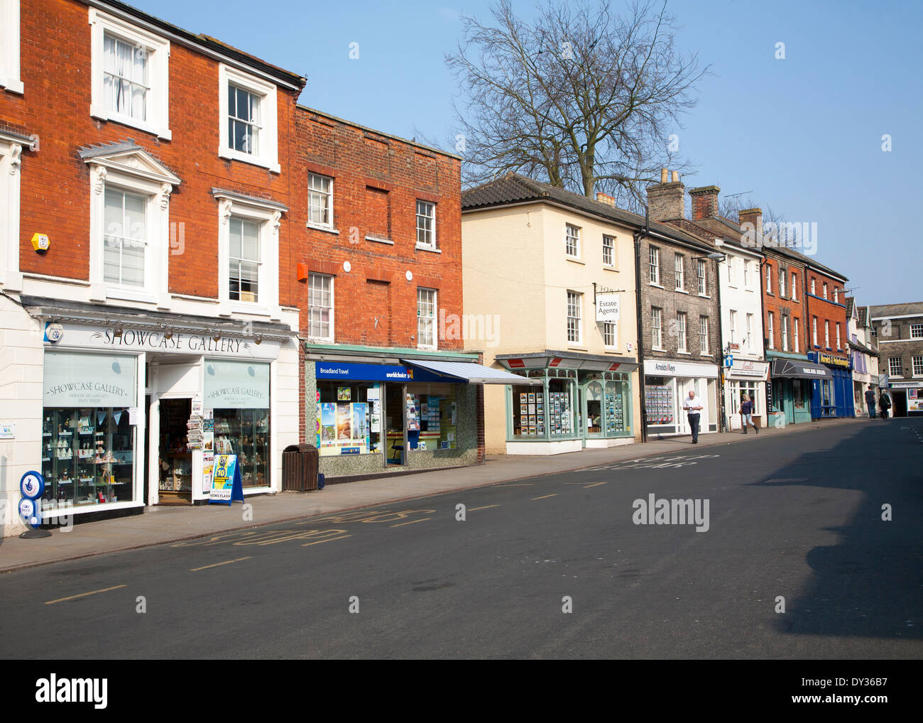Shops in Georgian buildings in the historic town centre of North ...