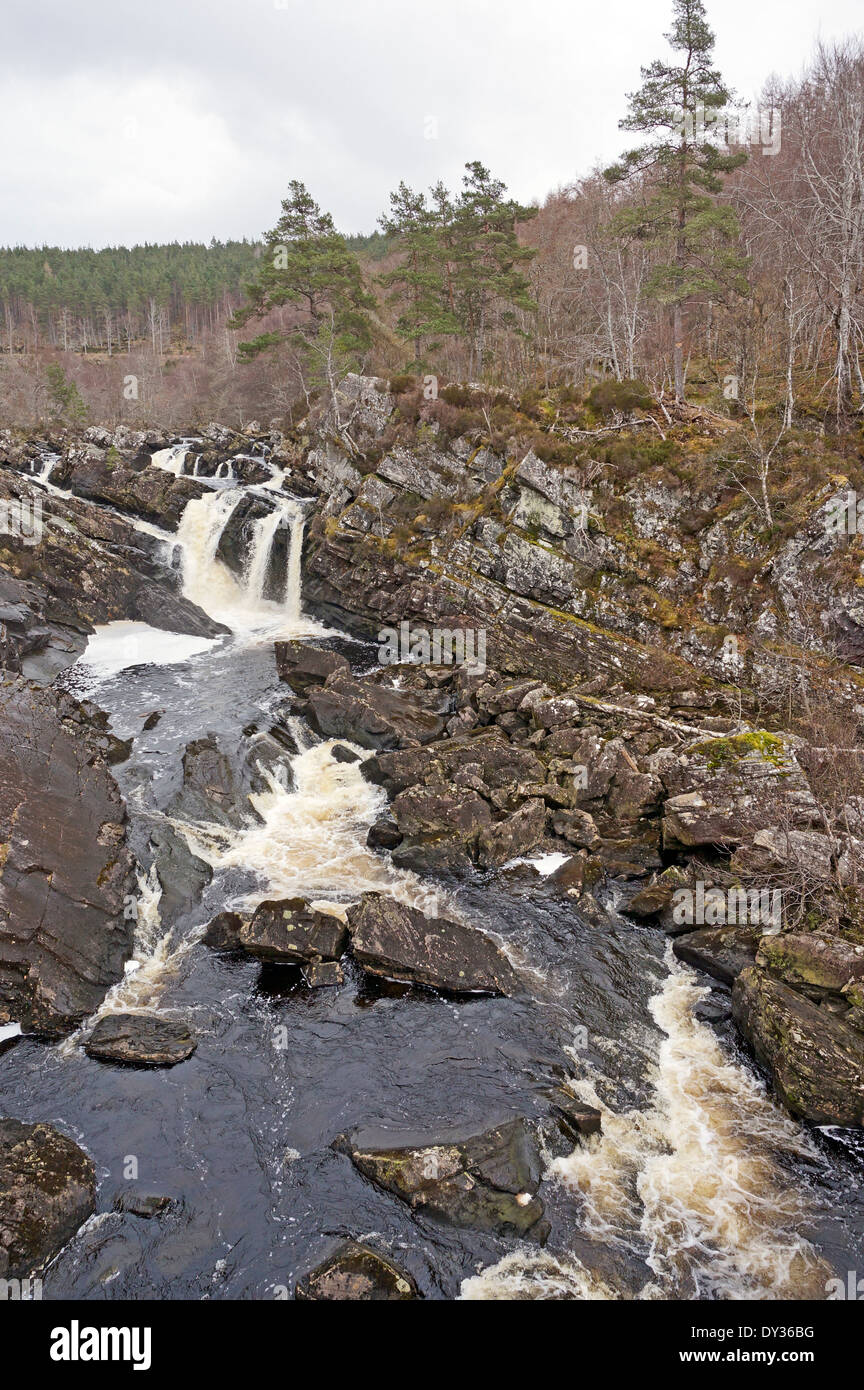 Falls of Rogie on Black Water River located between Garve and Contin ...