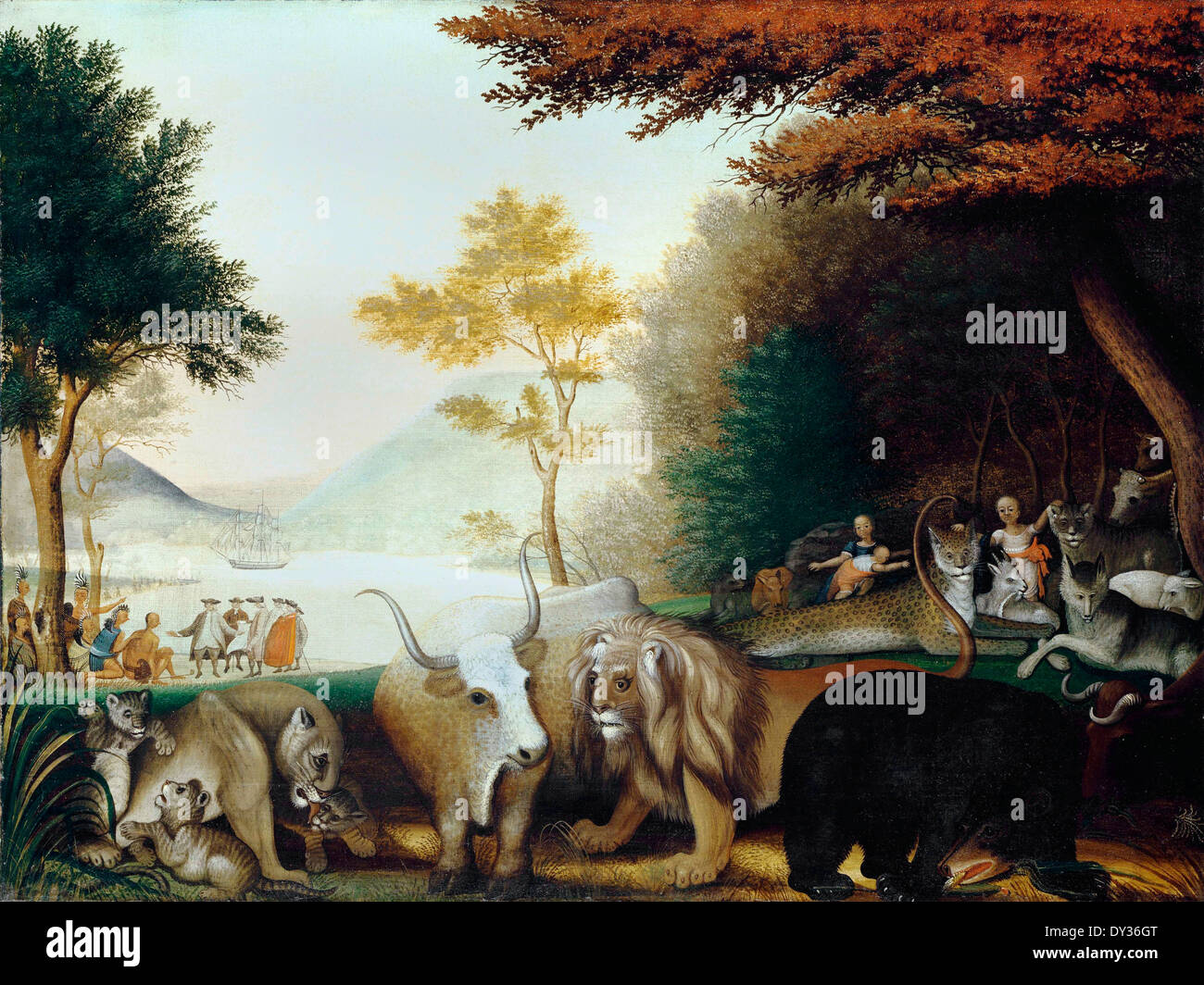Edward Hicks, The Peaceable Kingdom 1845-1846 Oil on canvas. Phillips ...