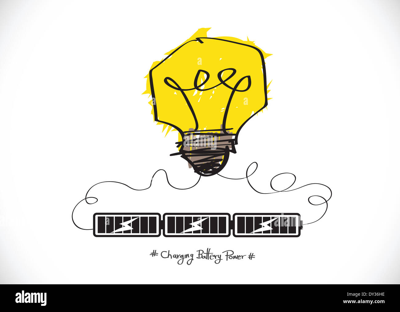 Light bulb Charging Battery Power Idea design Stock Photo - Alamy