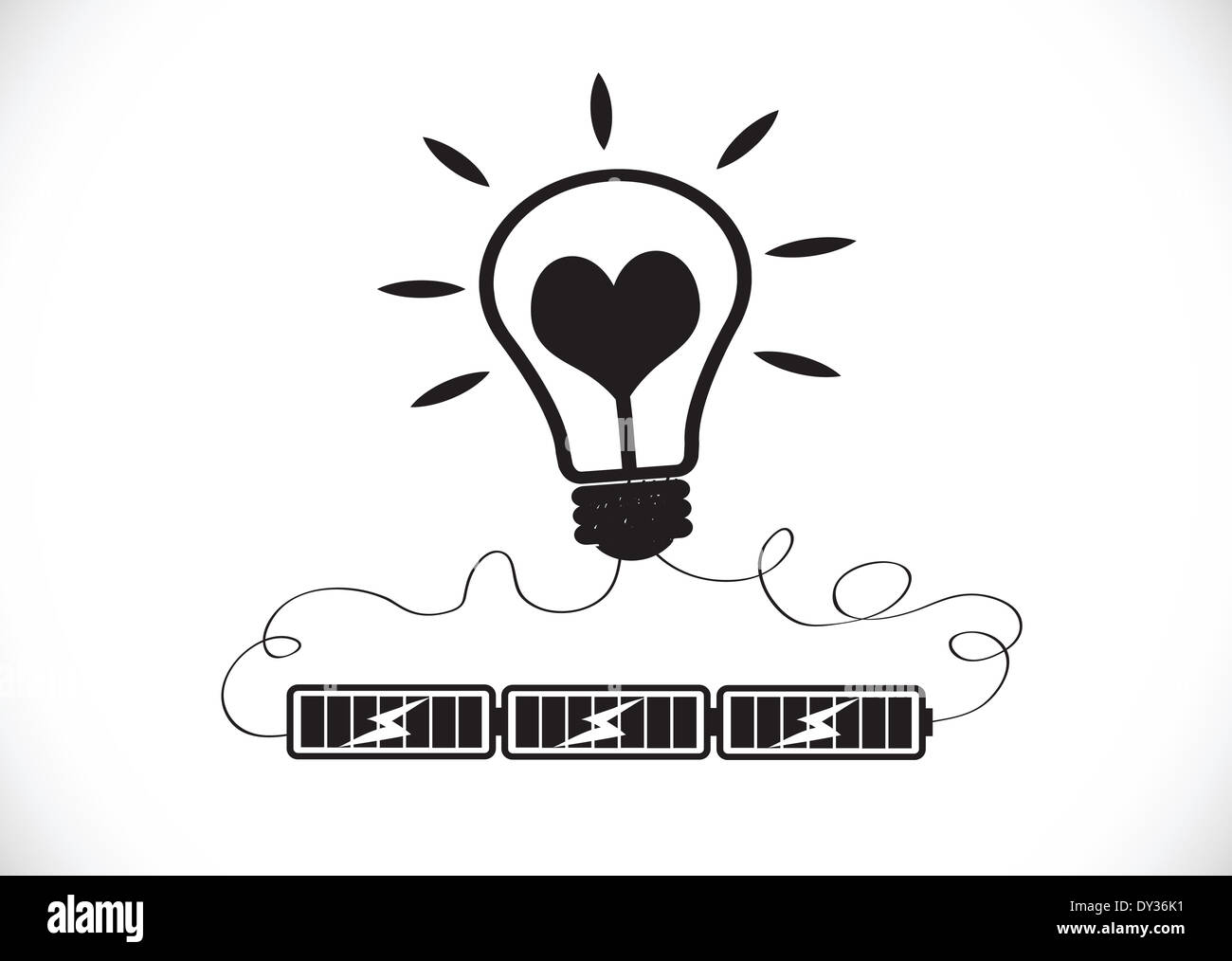 Light bulb Charging Battery Power Idea design Stock Photo - Alamy