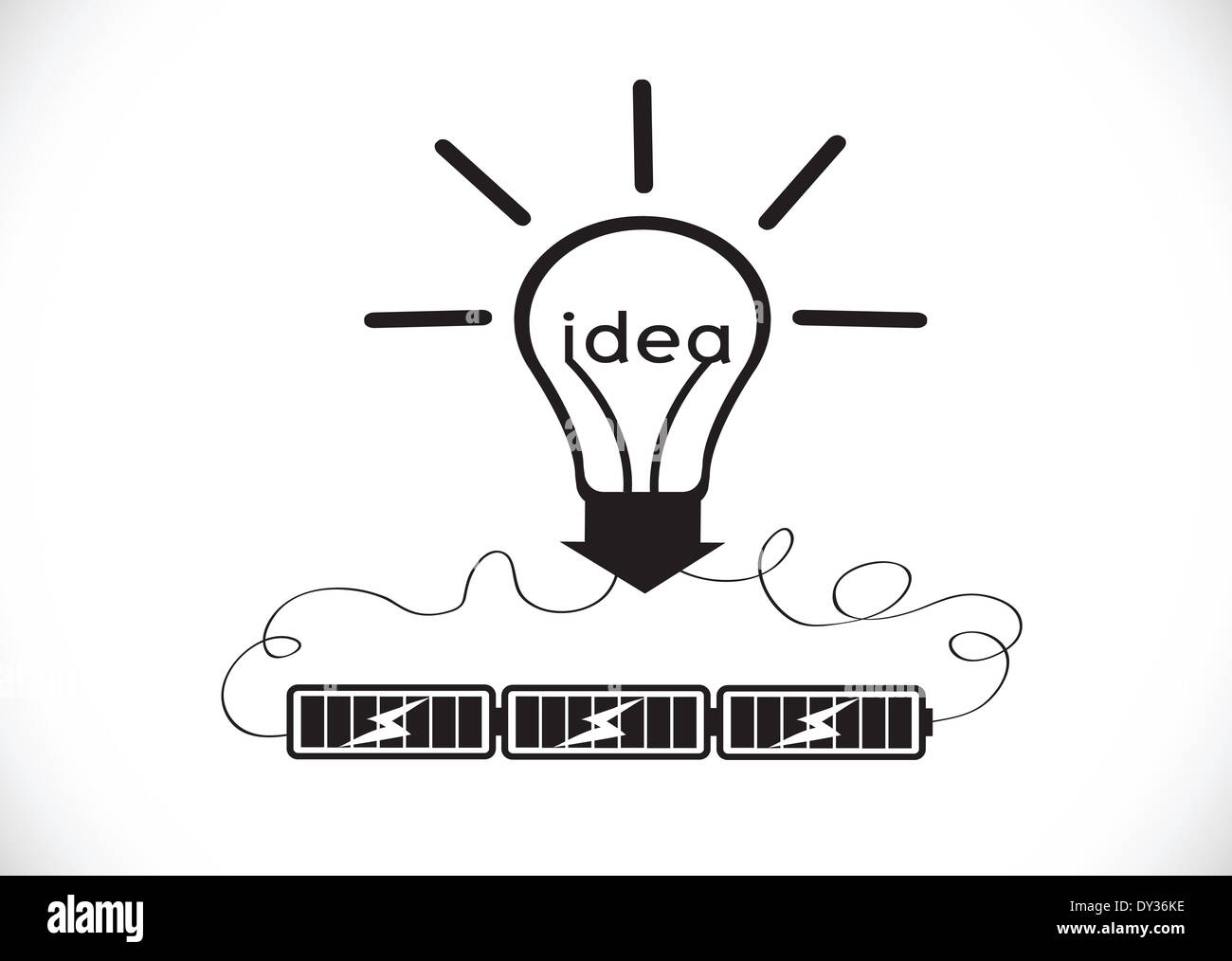 Light bulb Charging Battery Power Idea design Stock Photo - Alamy