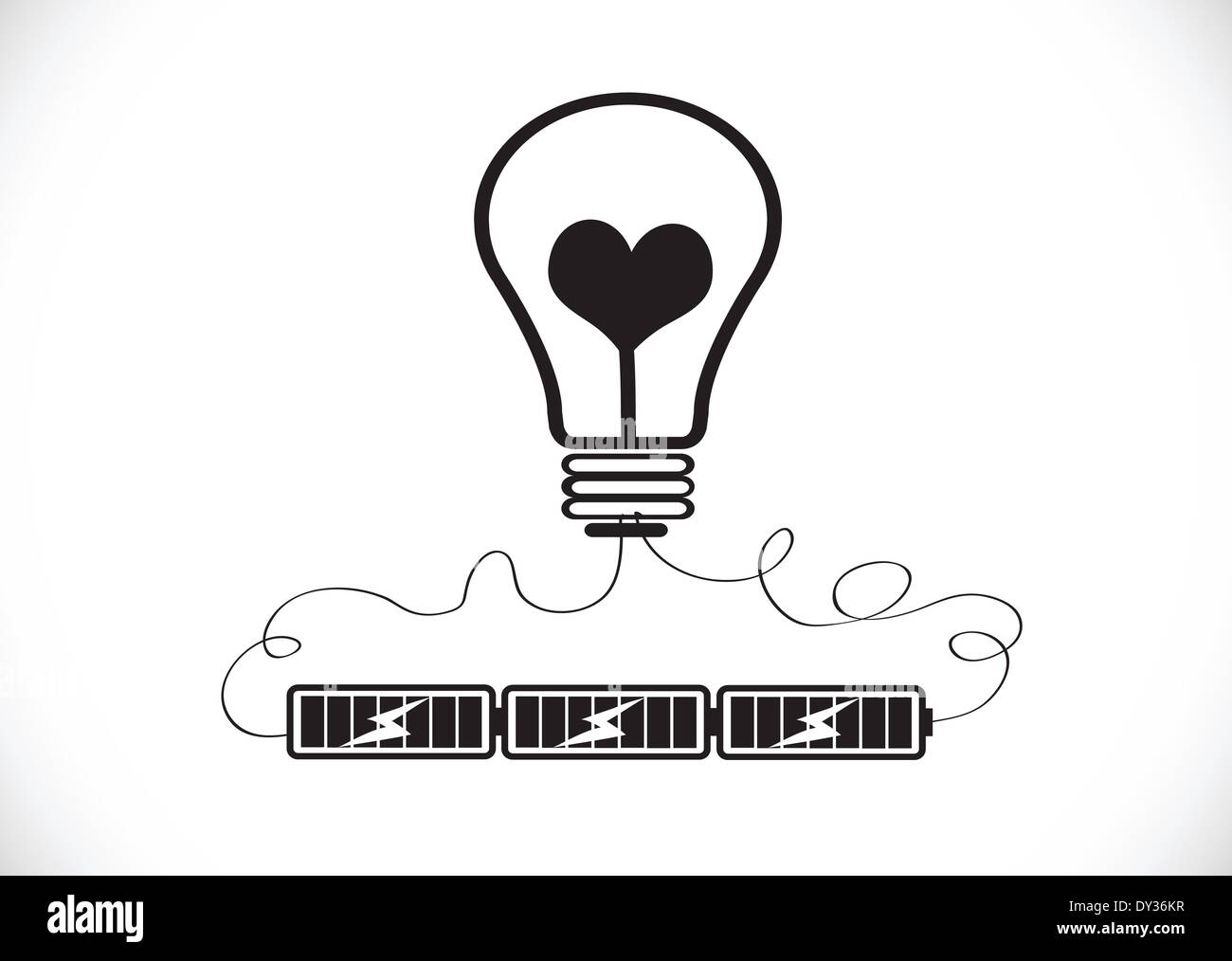 Light bulb Charging Battery Power Idea design Stock Photo - Alamy